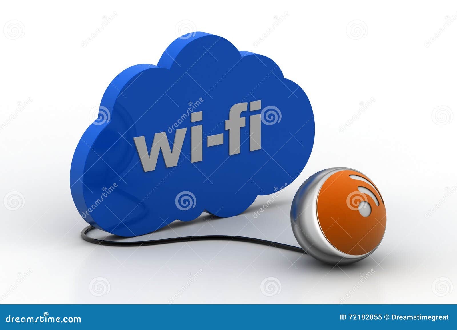 Cloud Computing Technology Connect with Wi-Fi Stock Illustration ...