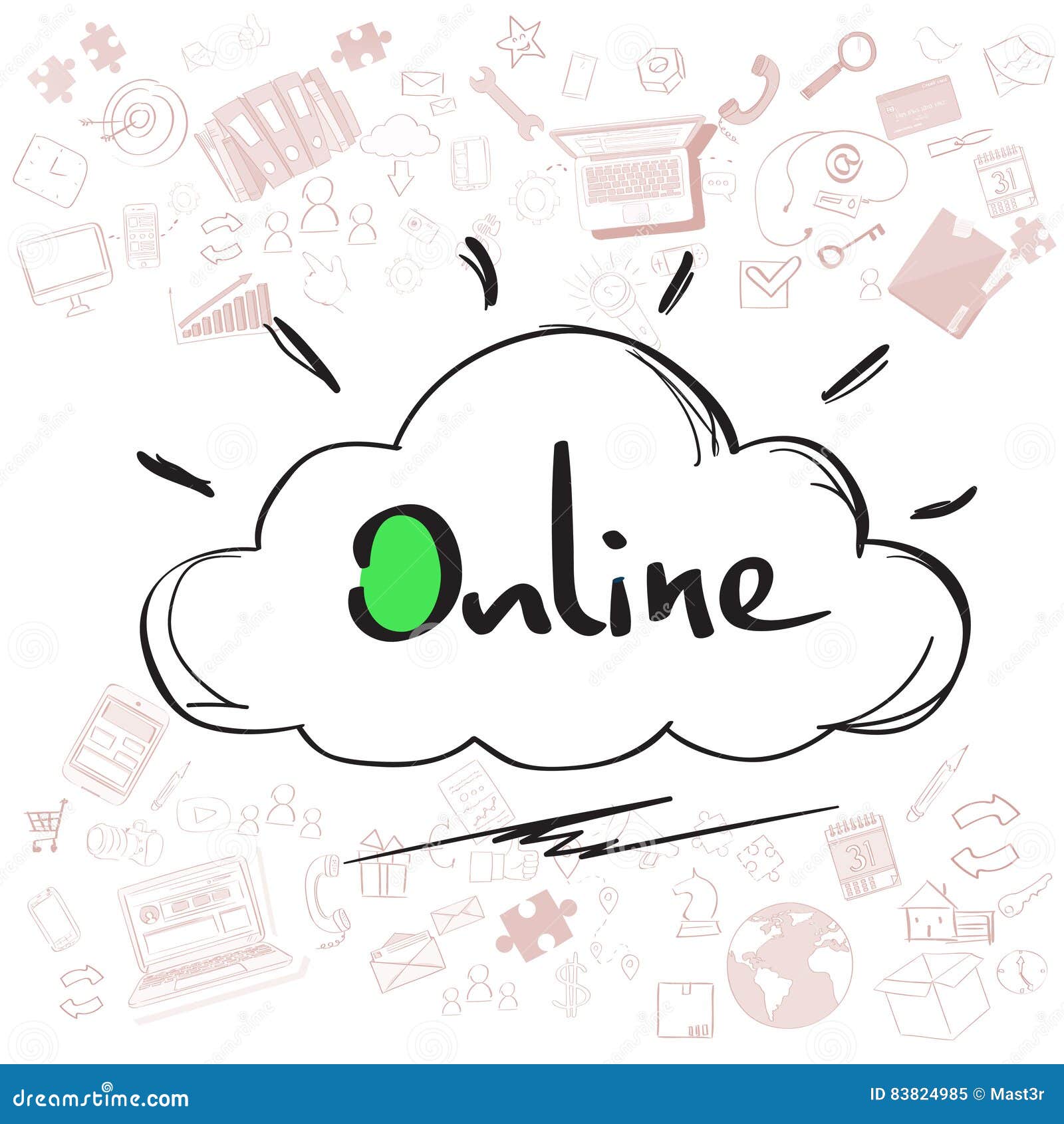 Cloud Computing Technology Device Set Internet Data Information Storage ...