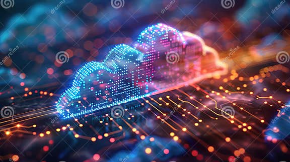 Cloud Computing and Technology Stock Illustration - Illustration of ...