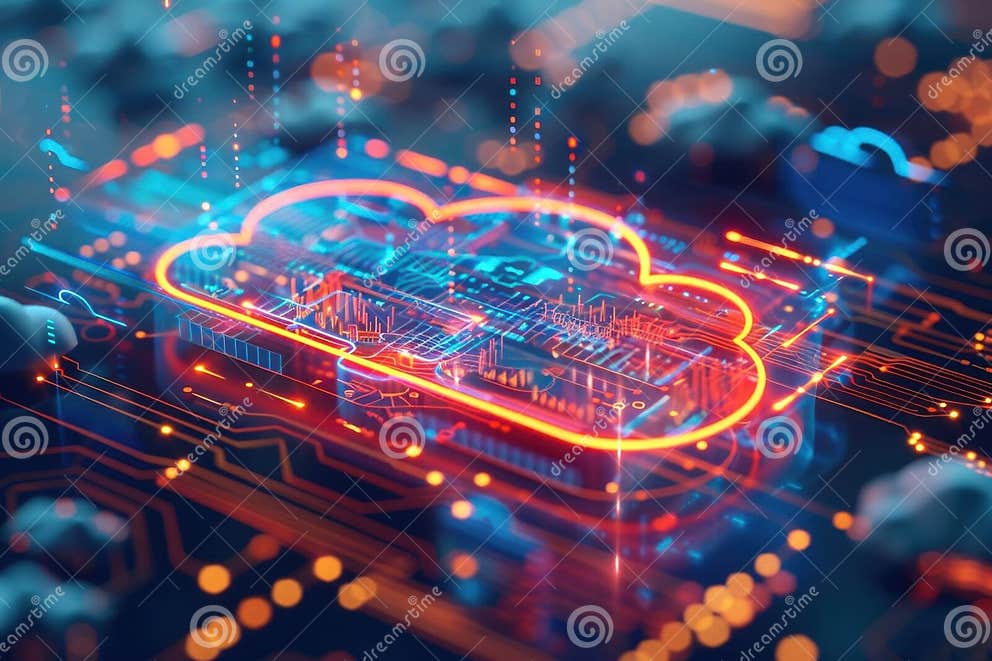 Cloud Computing Technology, a Futuristic Digital Landscape Stock ...