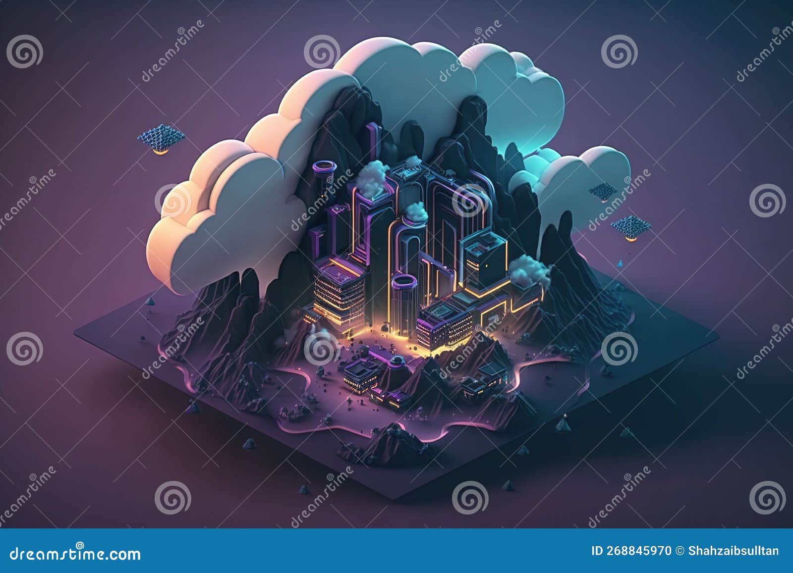 Cloud Computing Technology Modern Concept Stock Illustration ...