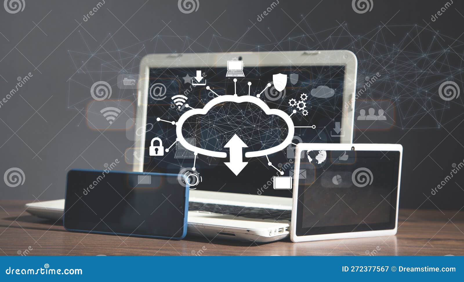 Cloud Computing Technology and Online Data Storage Stock Image - Image ...