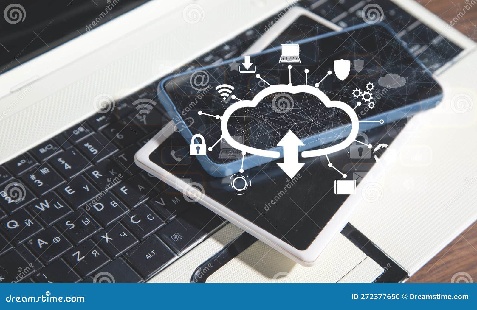 Cloud Computing Technology and Online Data Storage Stock Photo - Image ...