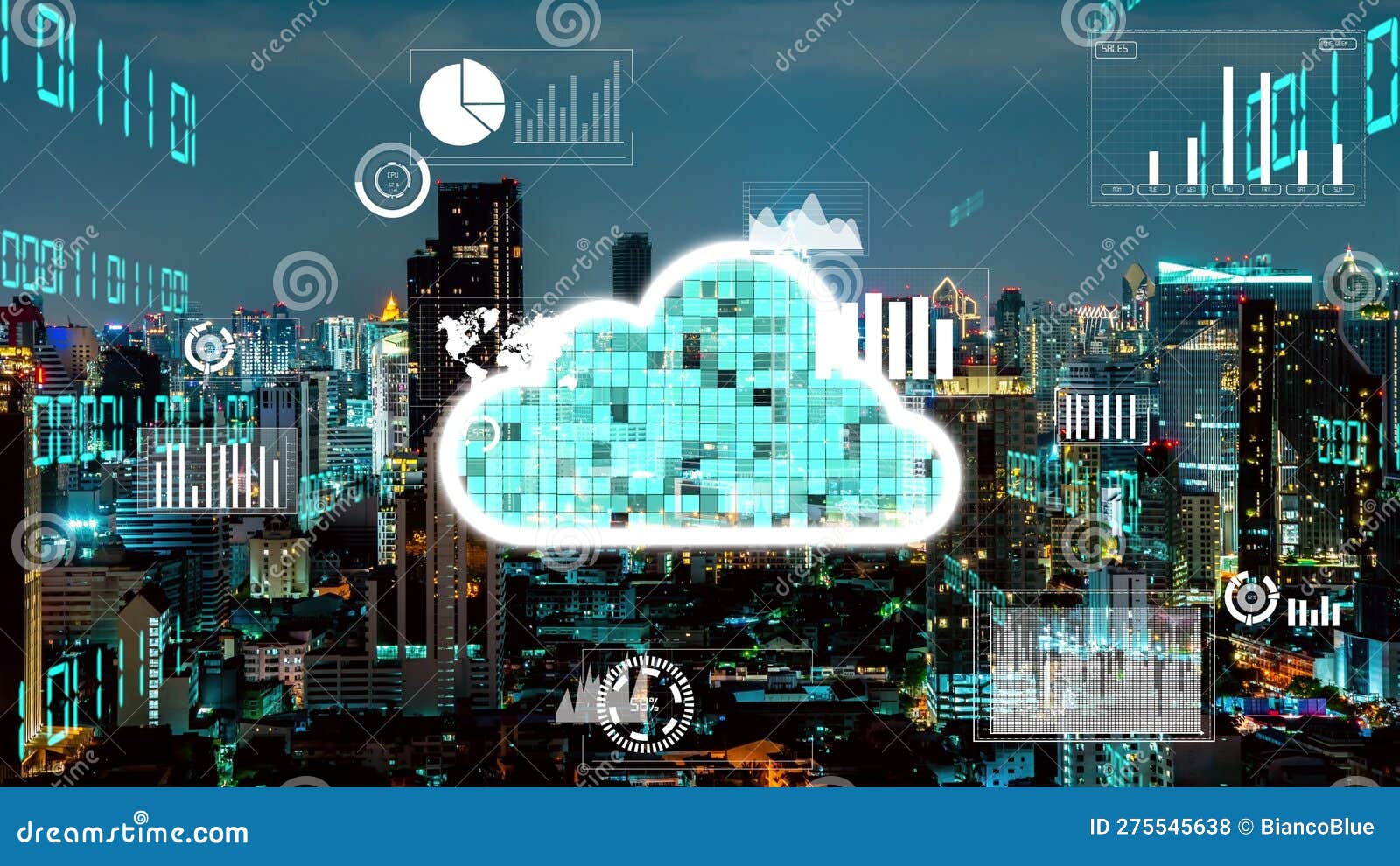 Cloud Computing Technology and Online Data Storage for Alteration Data Sharing Stock Photo ...