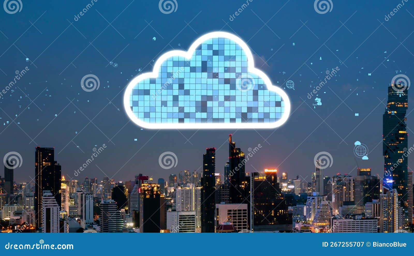 Cloud Computing Technology And Online Data Storage For Alteration Data Sharing Stock Image