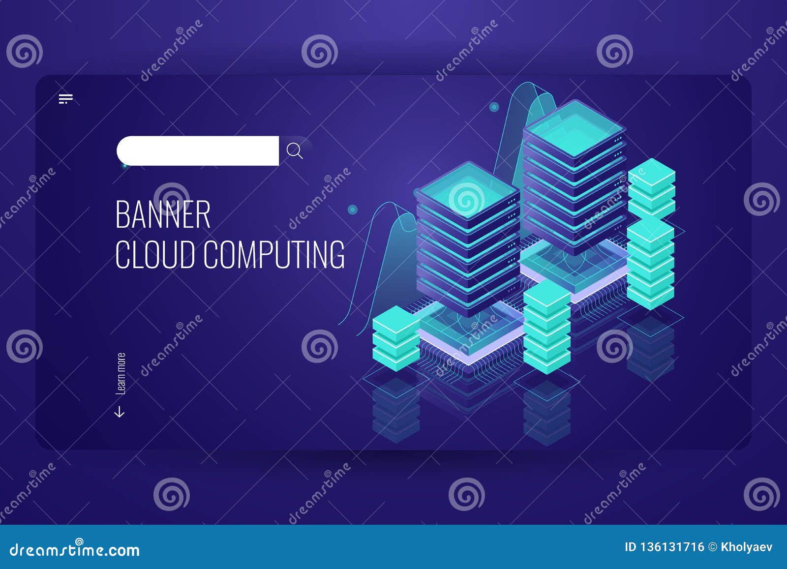 Cloud Computing Technology, Remote Data Storage, Server Room Data Center Concept, Cloud Database ...