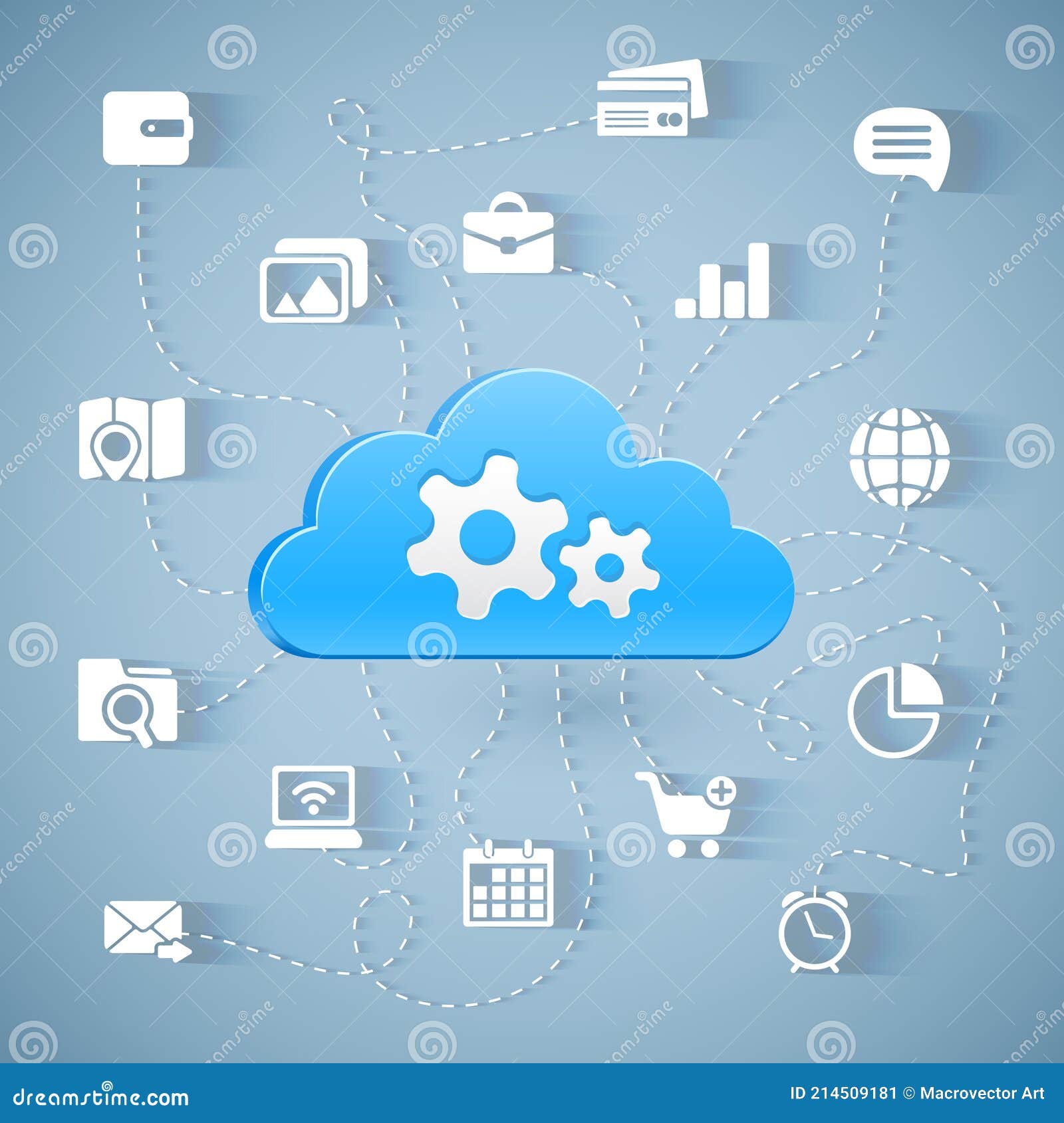 Cloud Computing Technology Scheme Stock Vector - Illustration of connection, message: 214509181