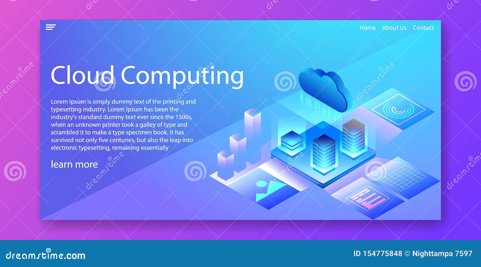 Cloud Computing Technology, Server Network Mainframe Isometric Concept ...