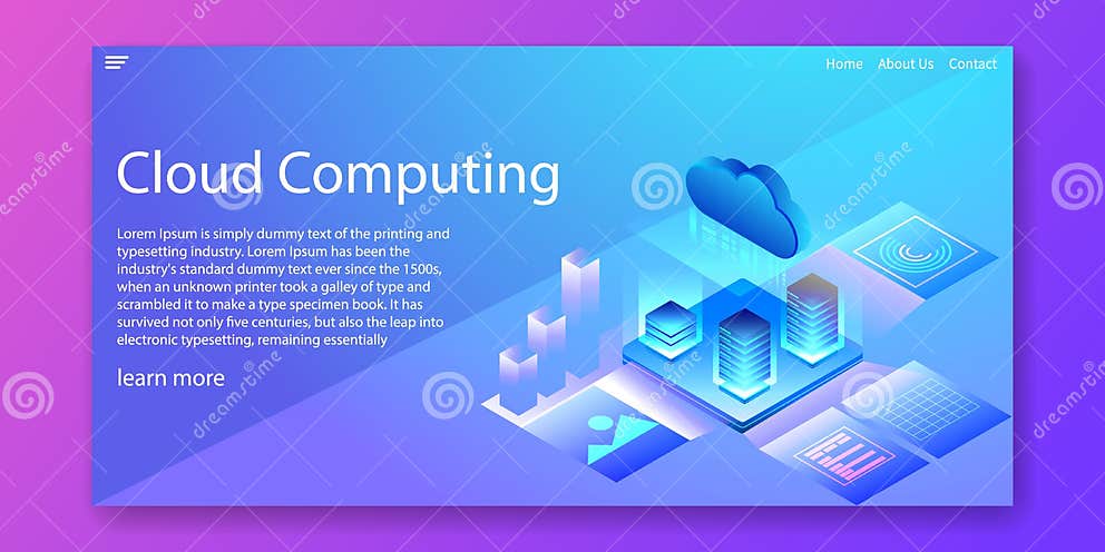 Cloud Computing Technology, Server Network Mainframe Isometric Concept ...