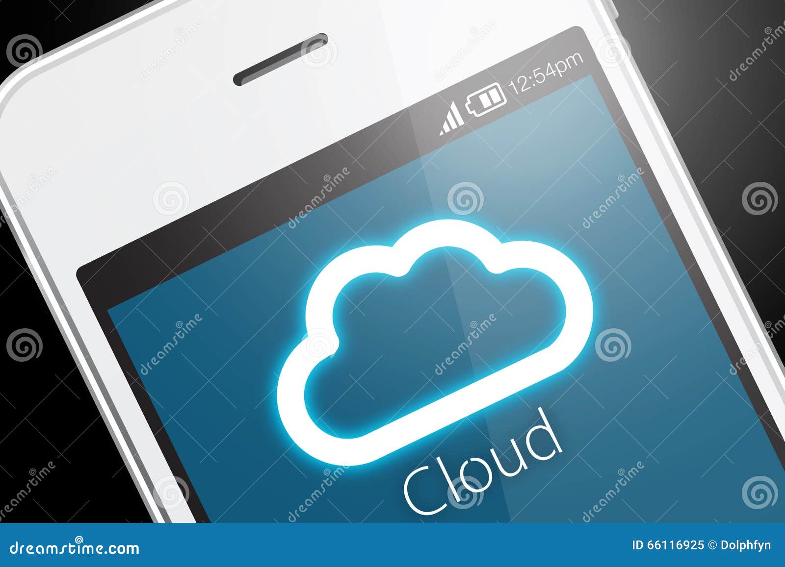 Cloud Computing Technology with Smartphone on Dark Background. Stock ...