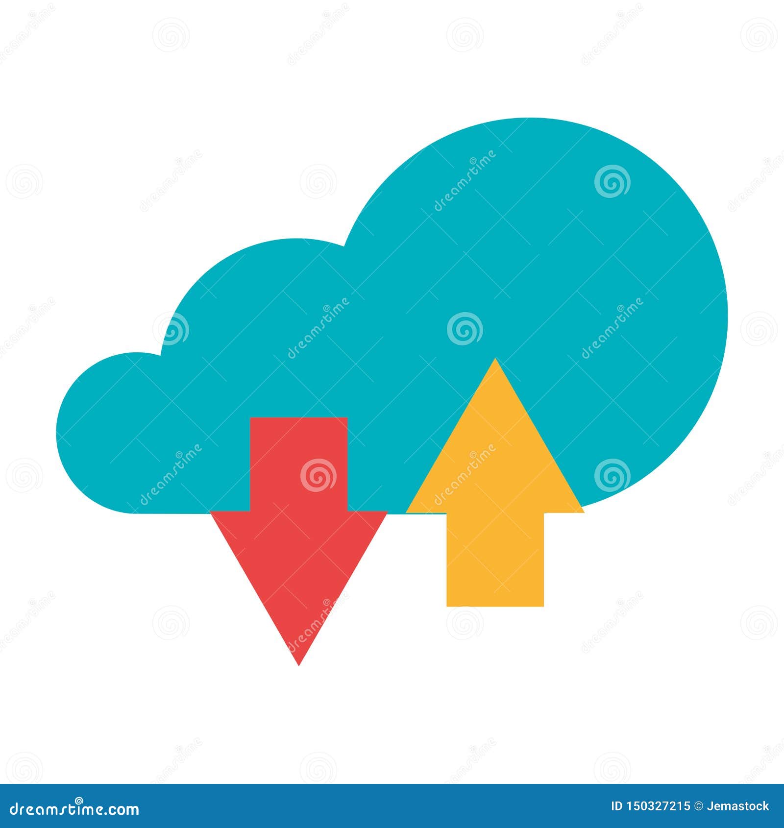 Cloud Computing Technology Symbol Isolated Stock Vector - Illustration ...