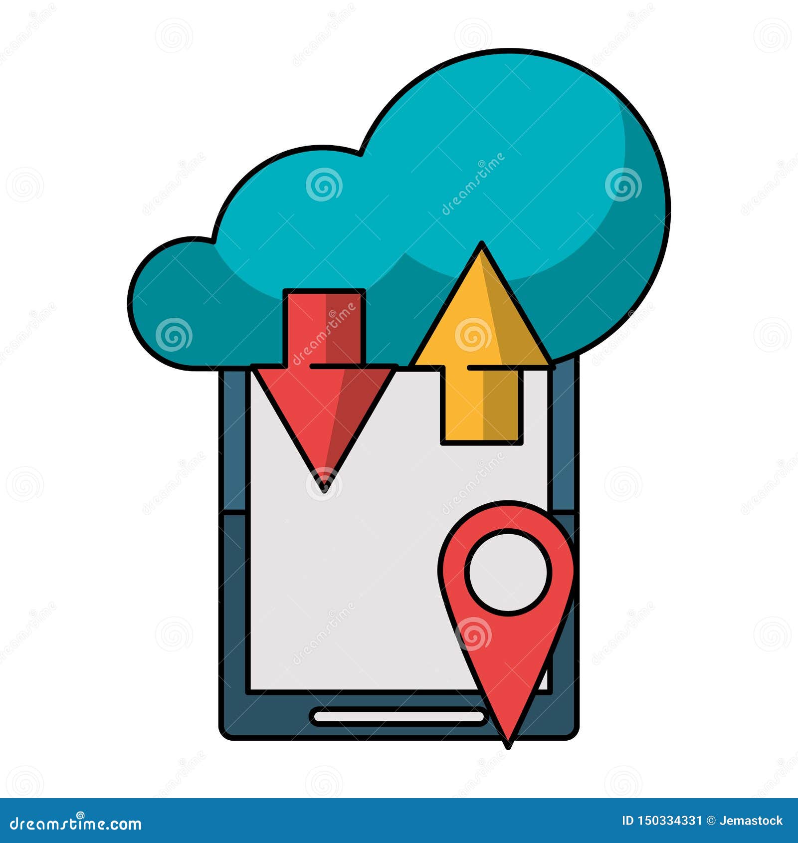 Cloud Computing Technology Symbols Isolated Stock Vector - Illustration ...