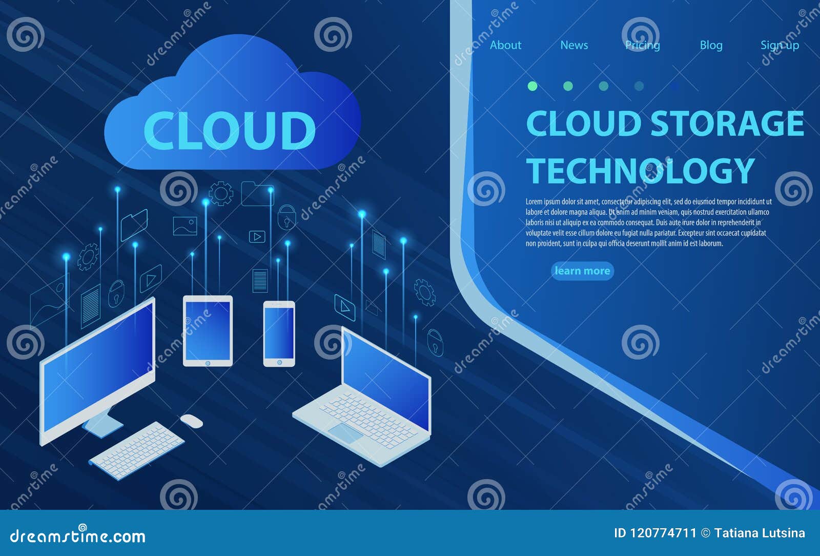 Cloud Computing Technology Users Network Configuration Isometric ...