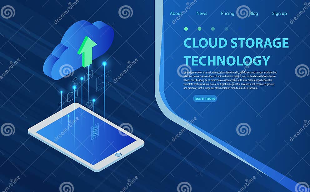 Cloud Computing Technology Users Network Configuration Isometric Advertisement Poster with ...