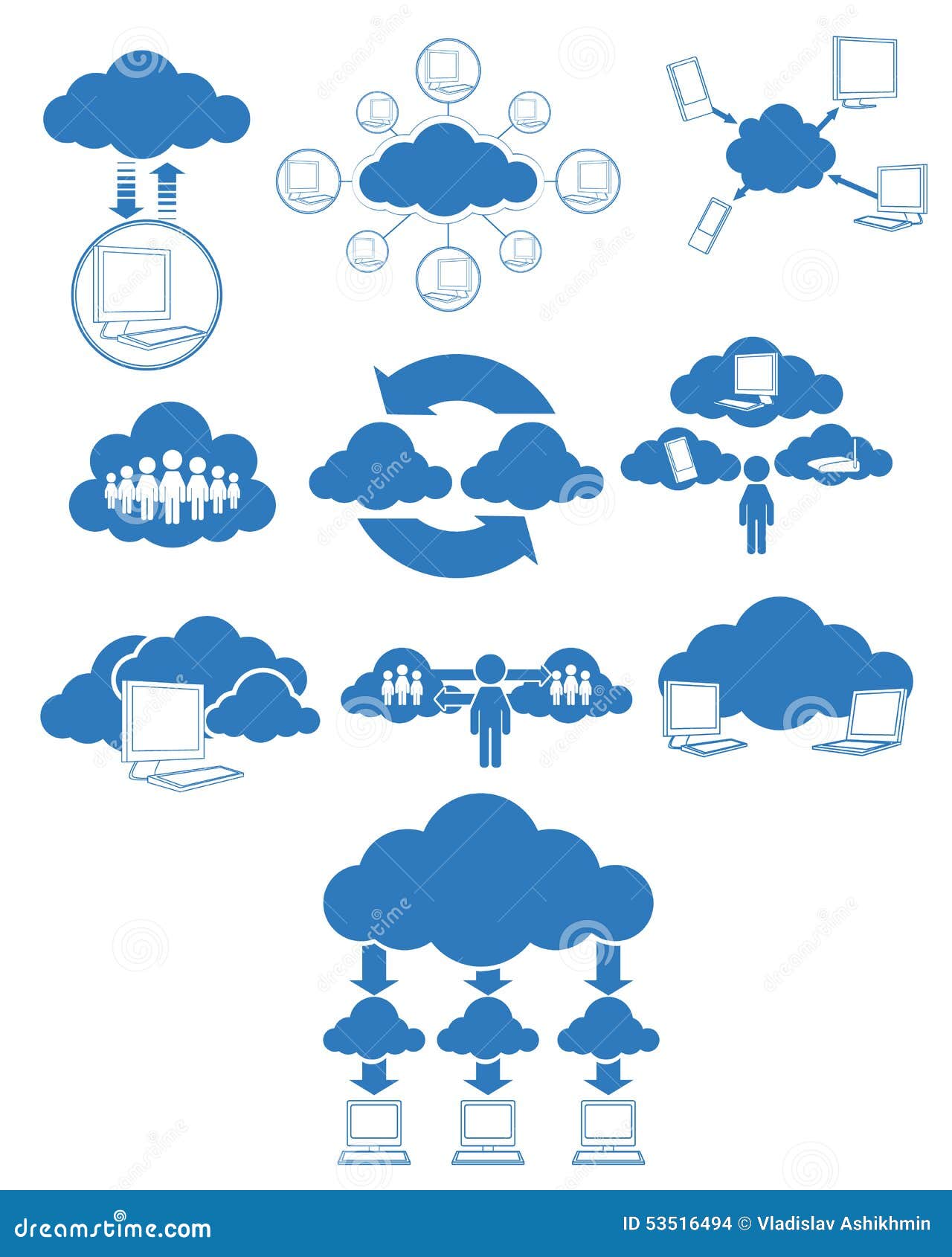 Cloud computing technology stock vector. Illustration of global - 53516494