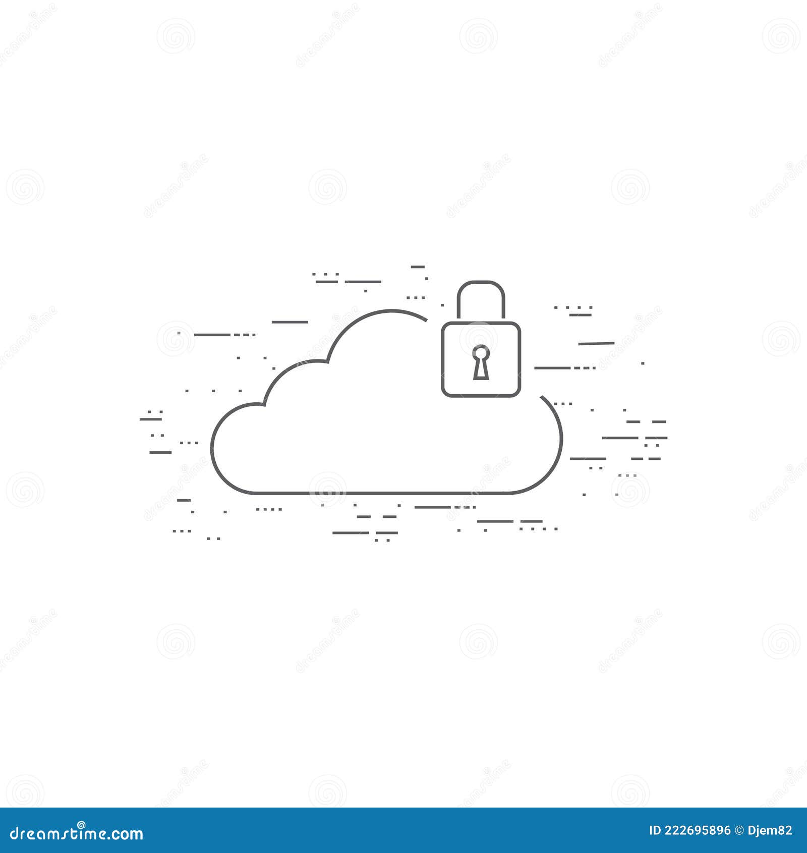 Cloud Computing Thin Flat Design Stock Vector - Illustration of weather ...
