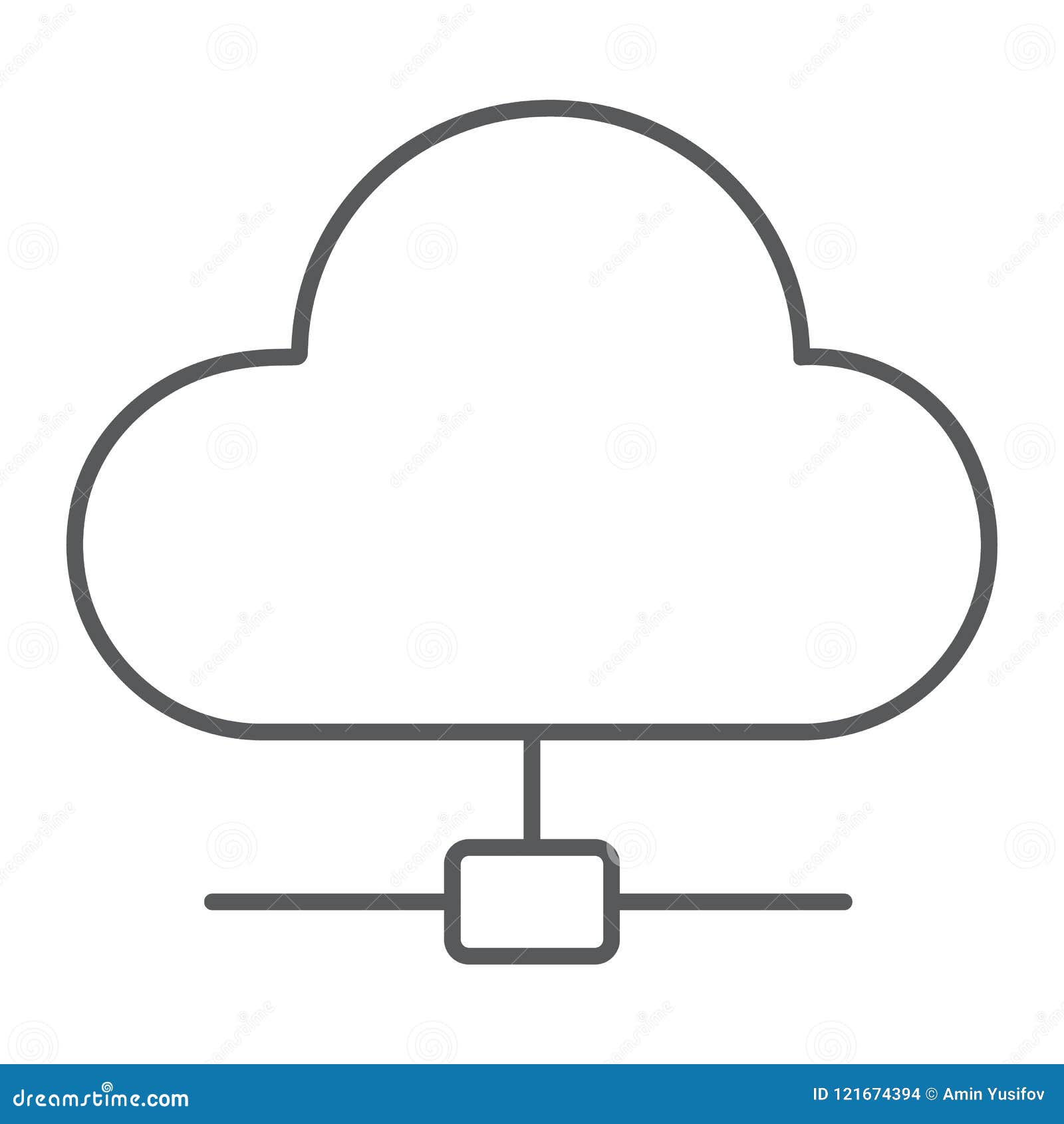 Cloud Computing Thin Line Icon, Data Analytics Stock Vector - Illustration of business, internet ...