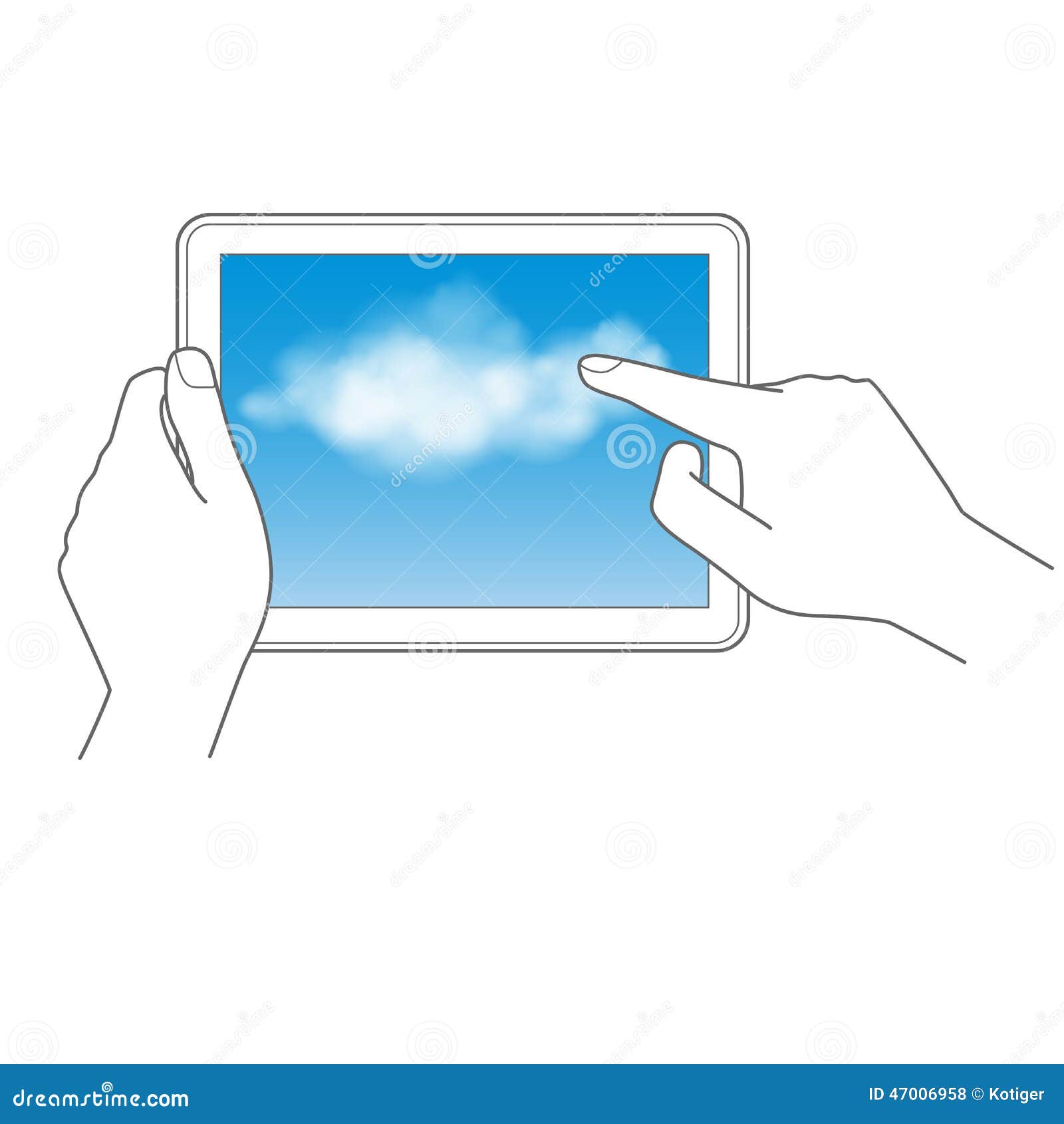 Cloud Computing and Touch Pad Concept Stock Vector - Illustration of ...