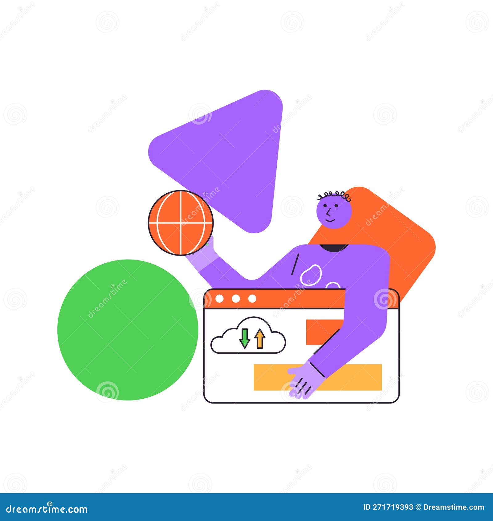 Cloud Computing Trendy Character. Hosting Platform Service. Data ...