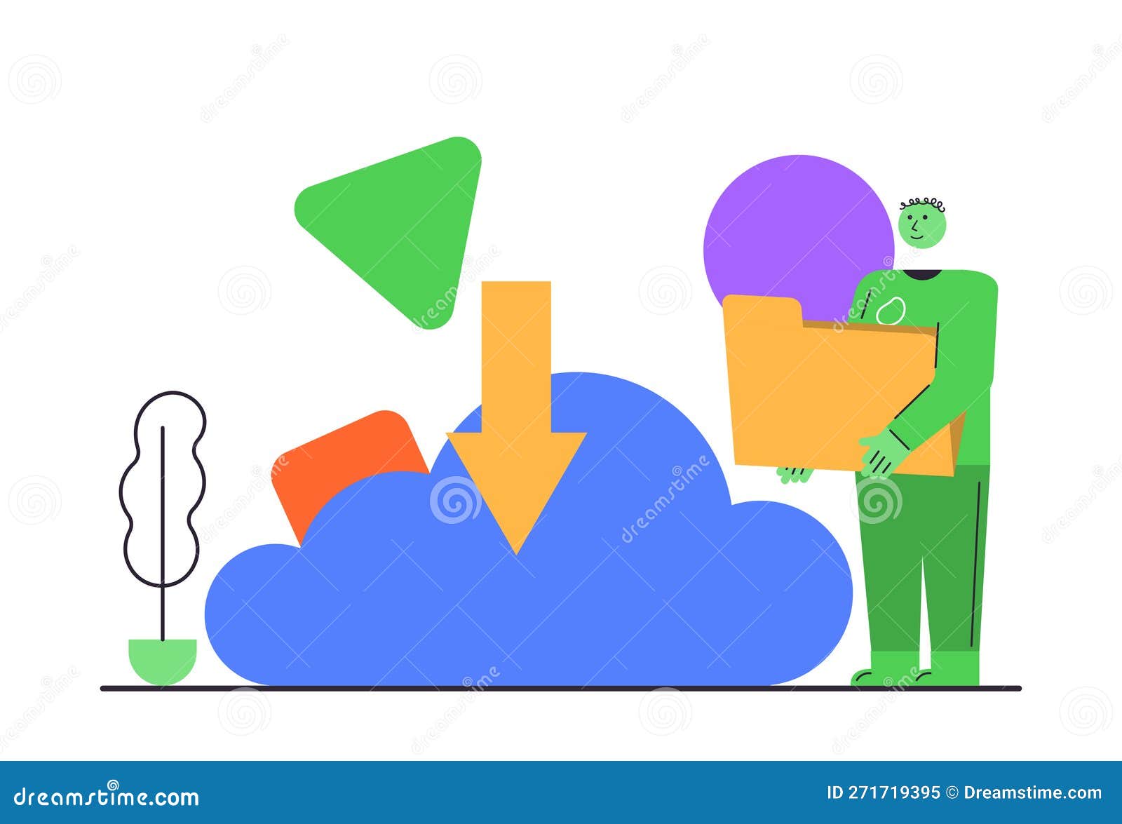 Cloud Computing Trendy Character. Hosting Platform Service. Data ...