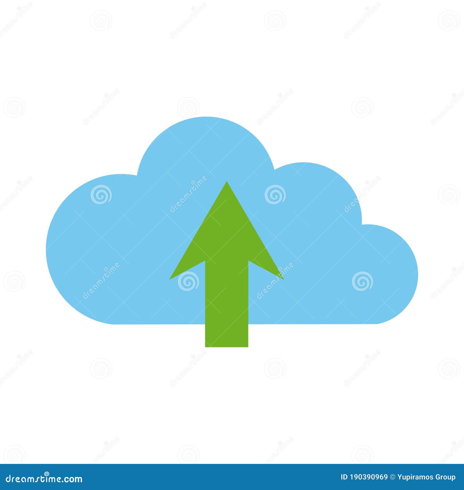 Cloud Computing Upload Data Storage Isolated Flat Style Icon Stock Vector - Illustration of ...