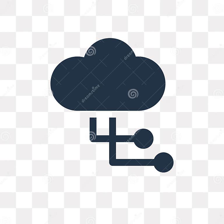 Cloud Computing Vector Icon Isolated on Transparent Background, Stock ...