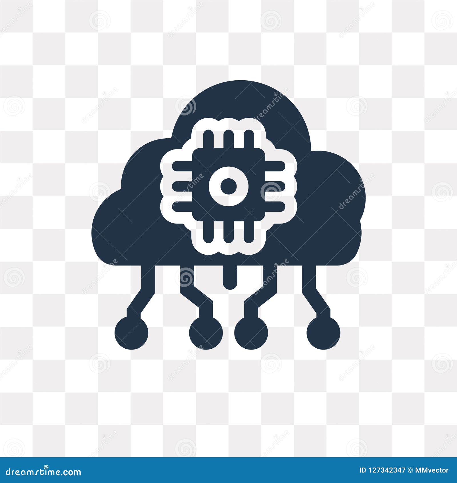 Cloud Computing Vector Icon Isolated on Transparent Background, Stock ...