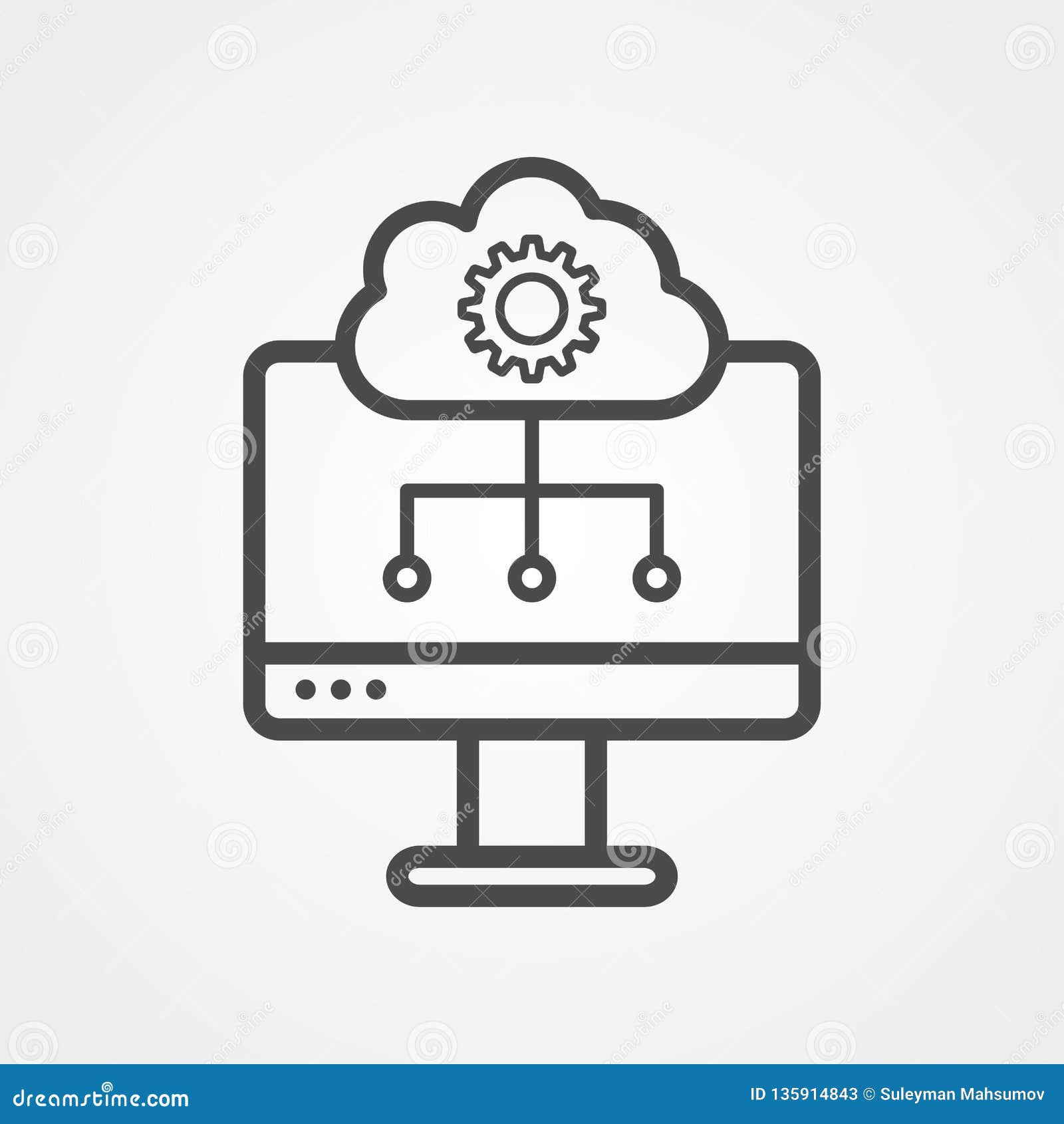 Cloud Computing Vector Icon Sign Symbol Stock Vector - Illustration of ...