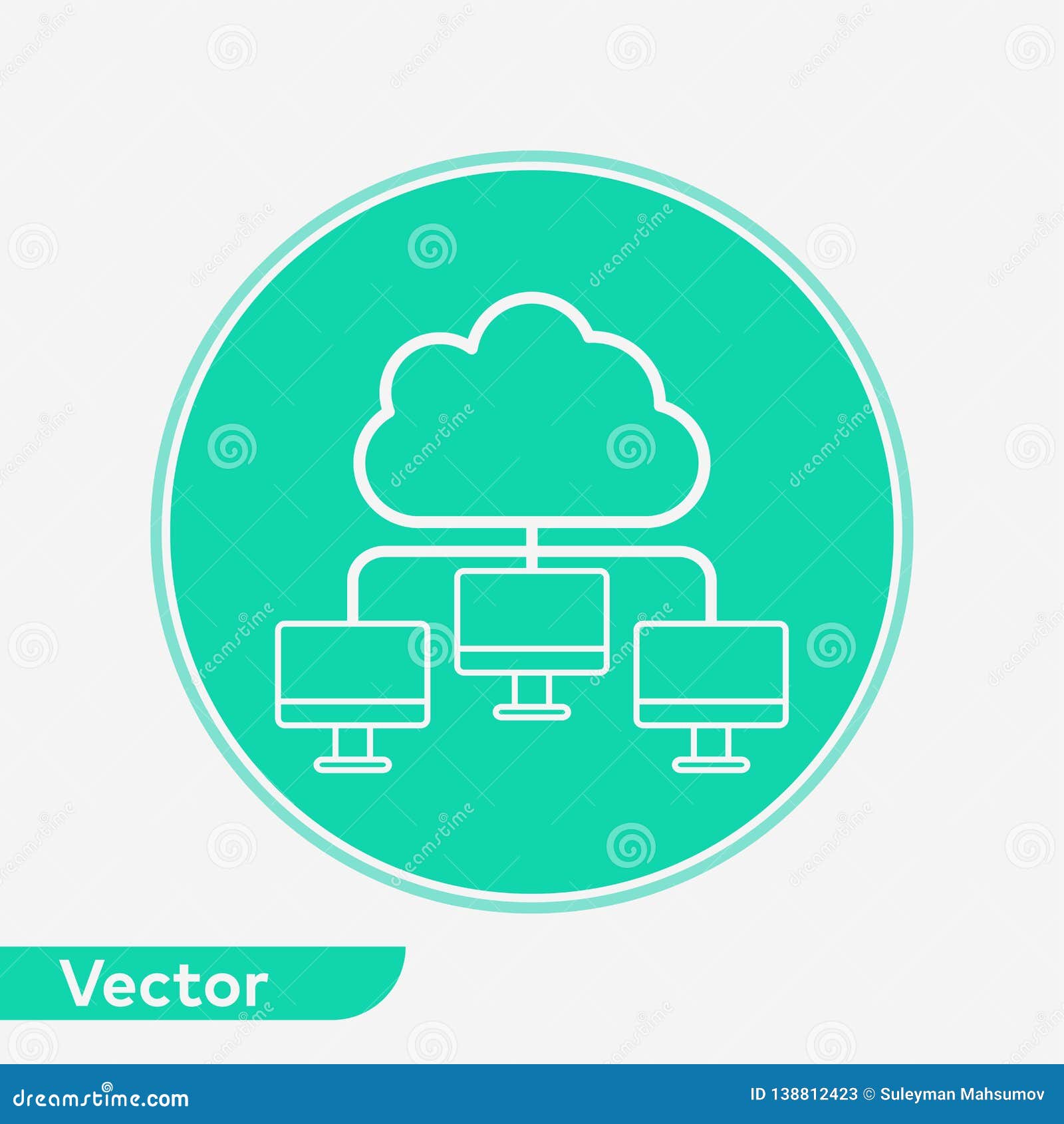 Cloud Computing Vector Icon Sign Symbol Stock Vector - Illustration of ...