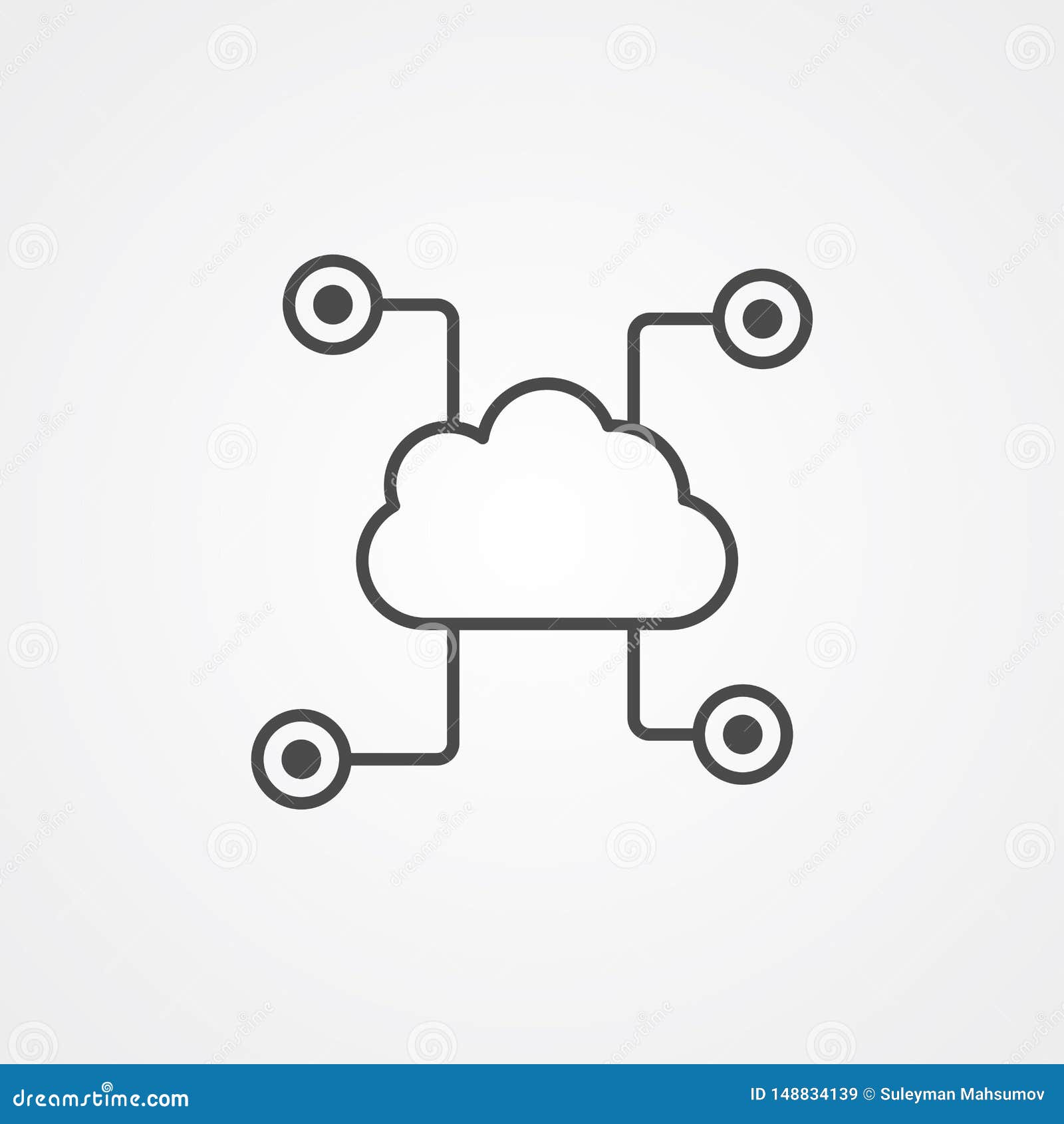 Cloud Computing Vector Icon Sign Symbol Stock Illustration - Illustration of computer, pictogram ...