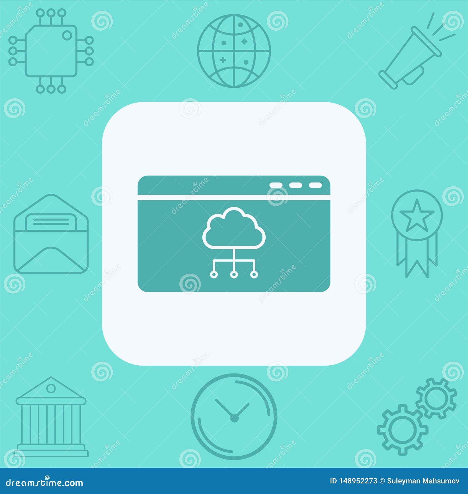 Cloud Computing Vector Icon Sign Symbol Stock Illustration ...