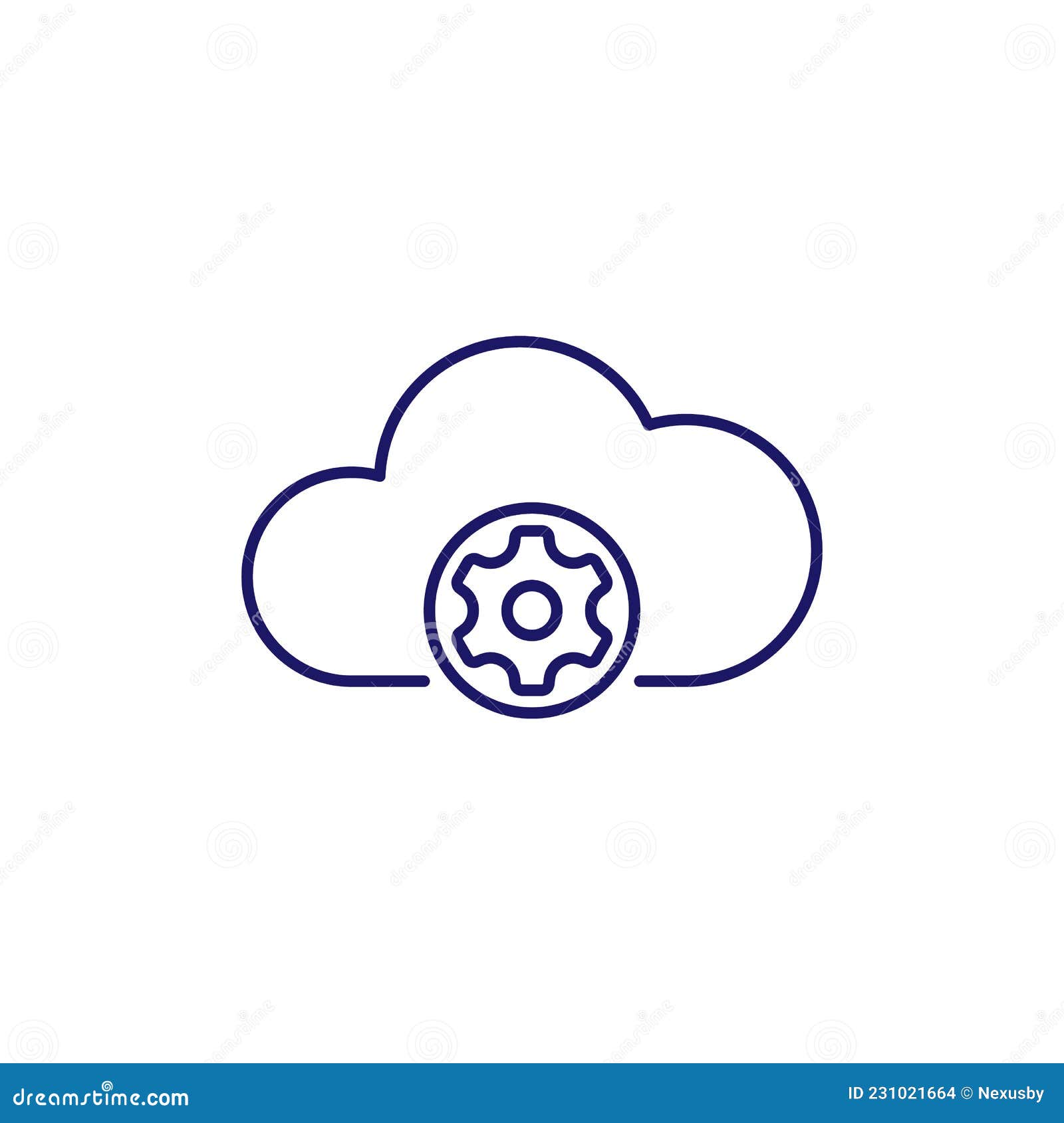 Cloud Computing Vector Outline Icon Stock Vector - Illustration of ...