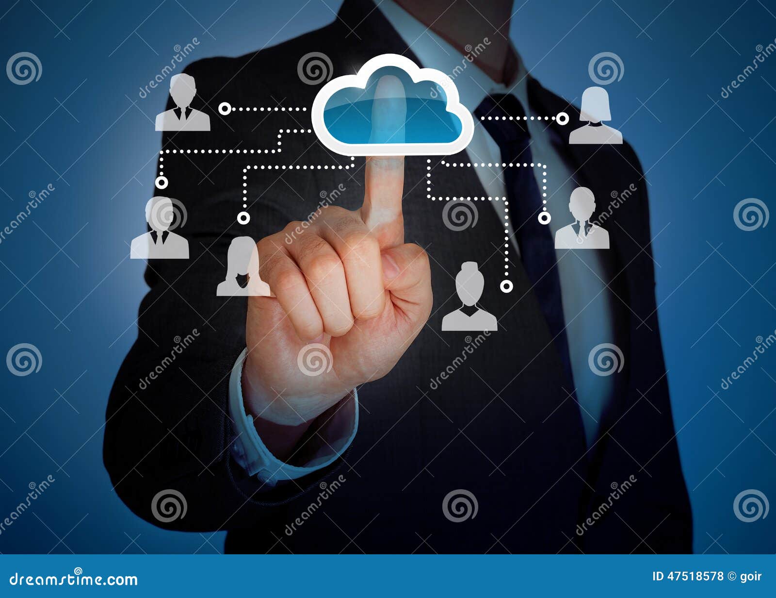 Cloud Computing Virtual Screen Stock Photo - Image of global, human ...