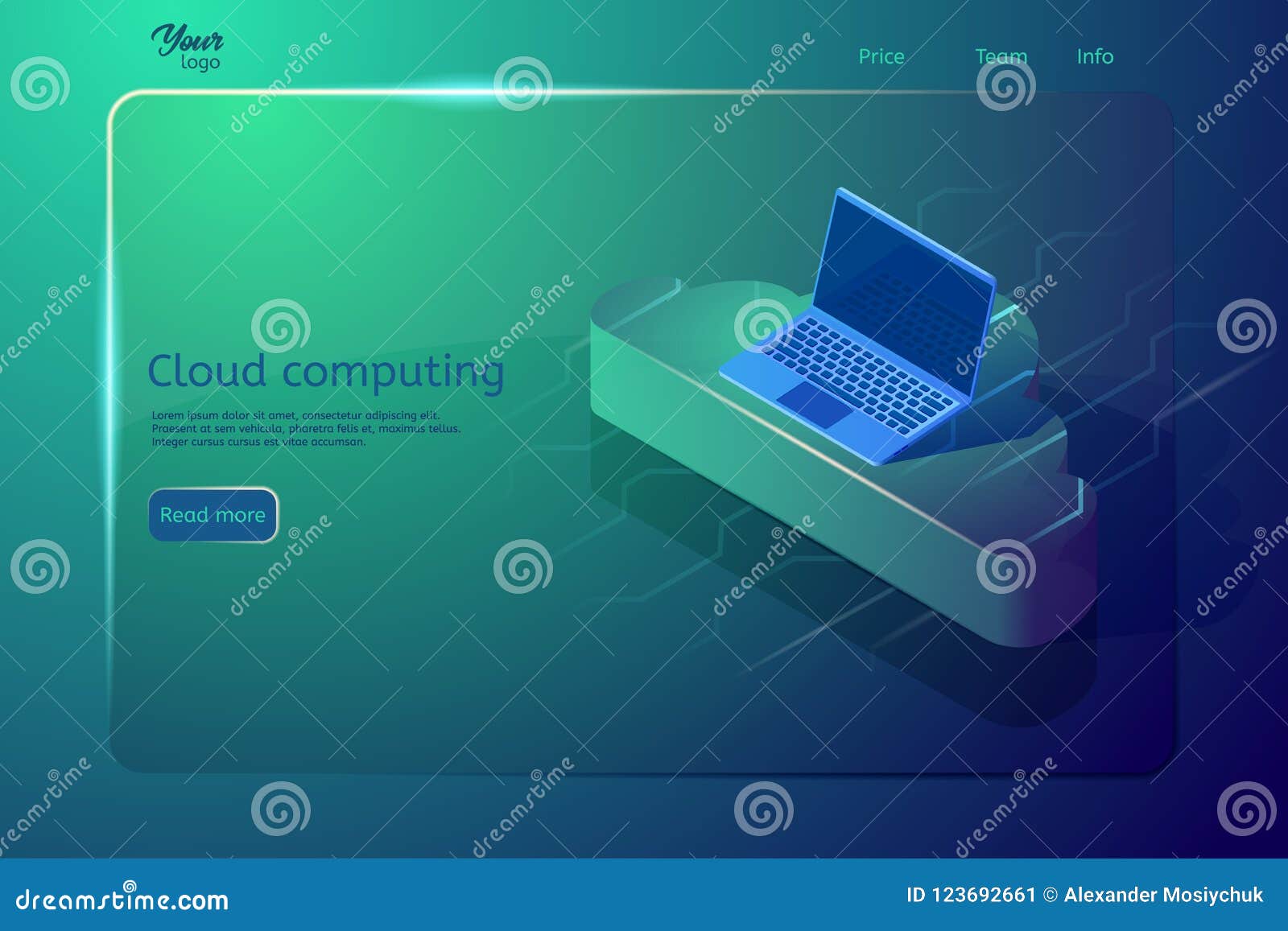 Cloud Computing Web Page Template and Banner. Isometric Vector ... Cloud Computing Web Page Template and Banner. Isometric Vector ...