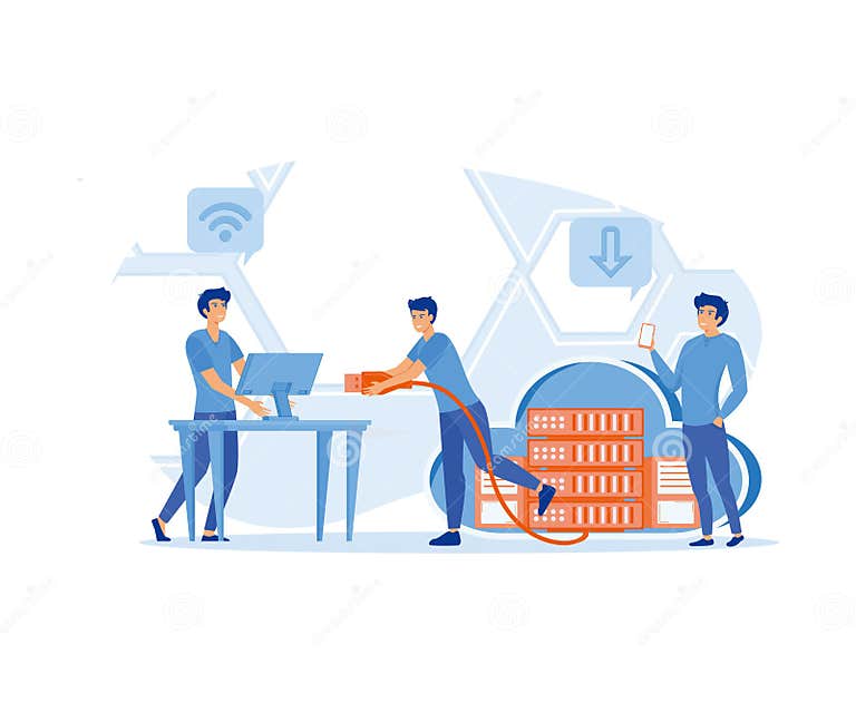 Cloud Computing 1. Web Cloud Technology, Data Storage, Hosting, Connection Stock Vector ...