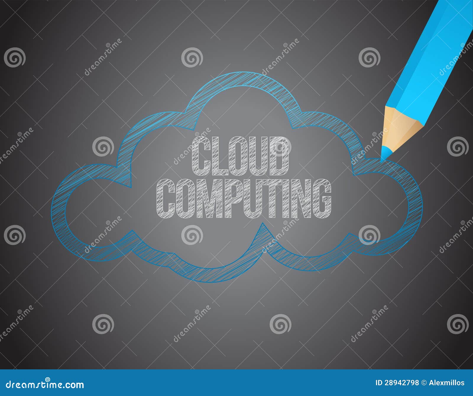 Cloud Computing White Text Over Black Board Stock Illustration ...