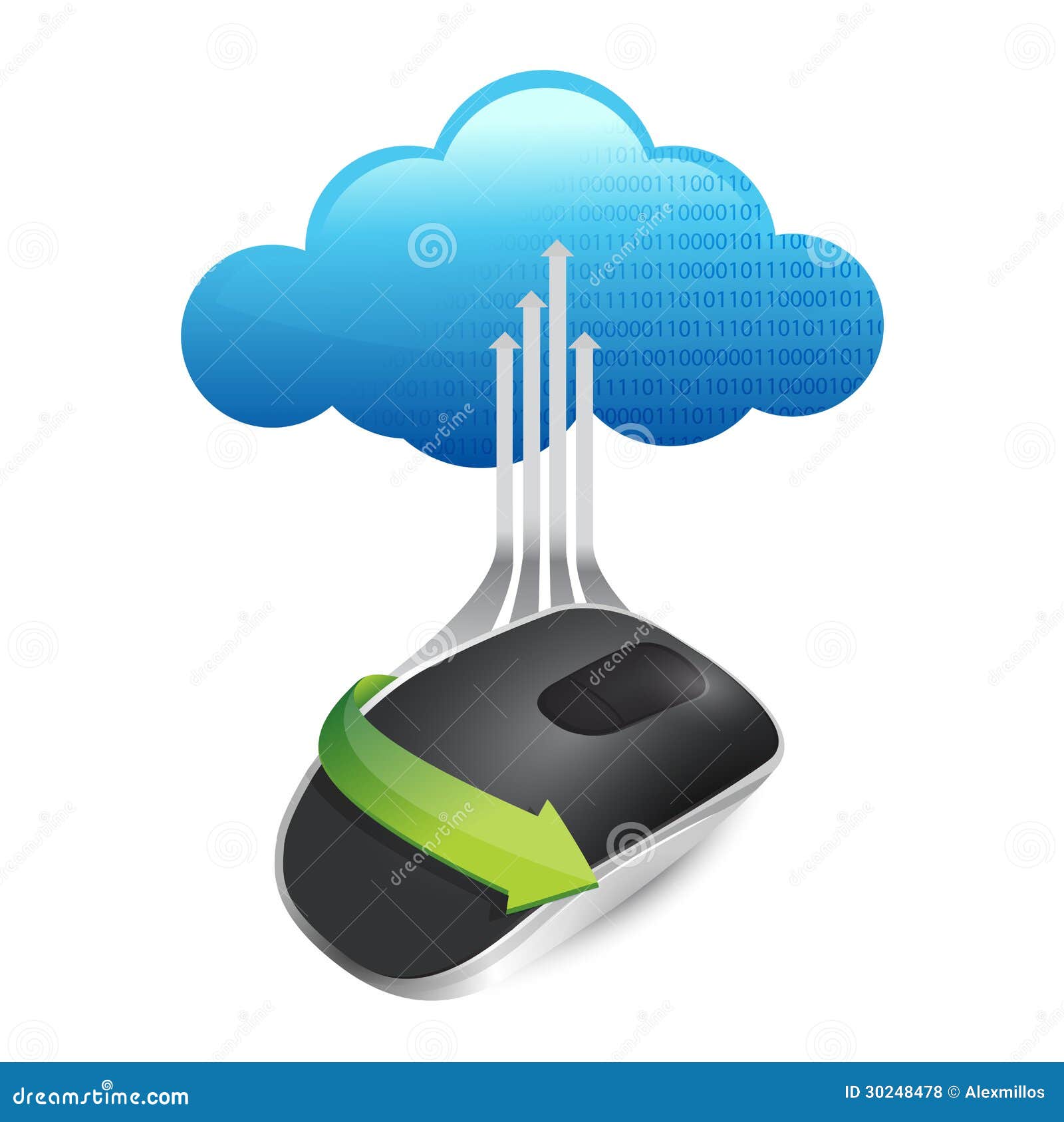 Cloud Computing and Wireless Computer Mouse Stock Illustration ...