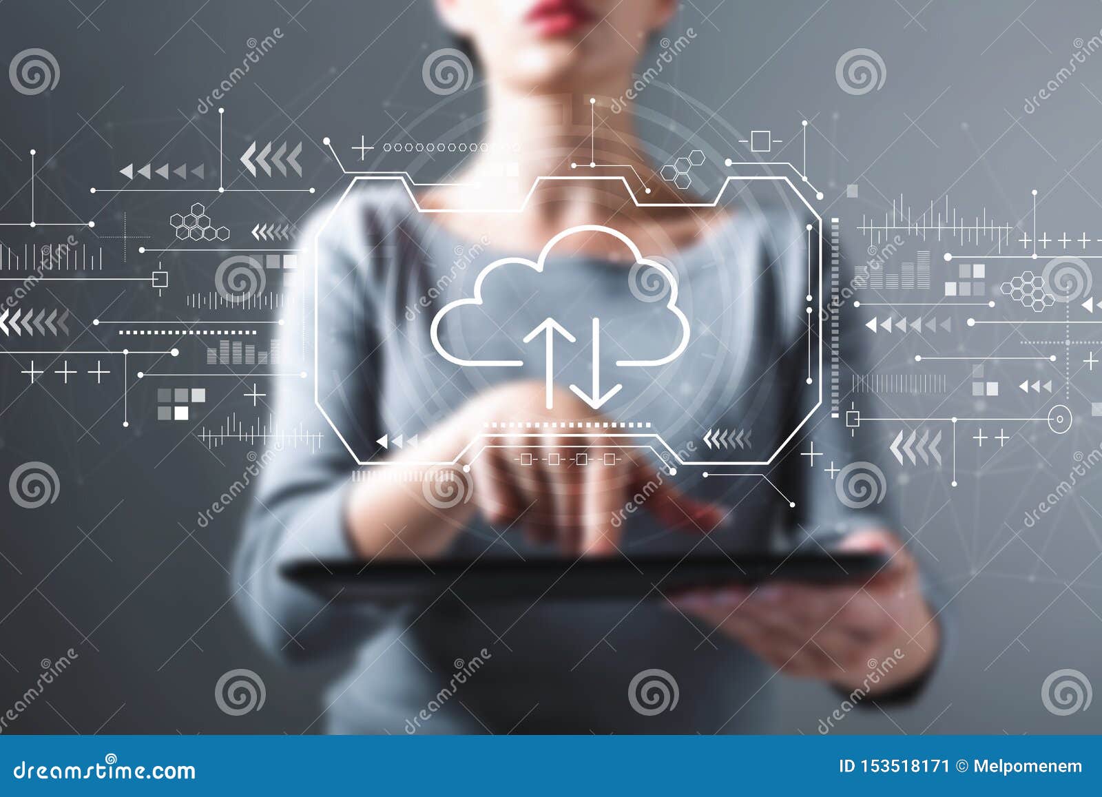 Cloud Computing with Woman Using a Tablet Stock Image - Image of tablet ... Cloud Computing with Woman Using a Tablet Stock Image - Image of tablet ...