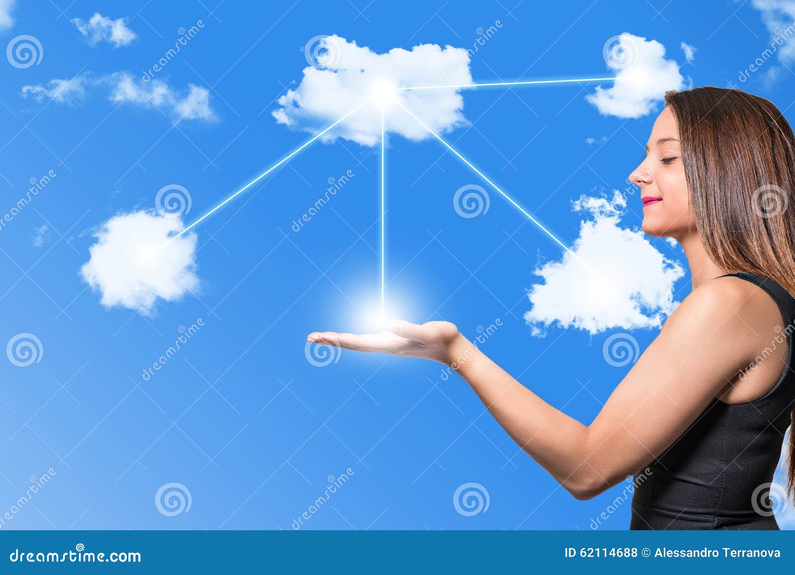 Cloud computing and Women stock photo. Image of attractive - 62114688