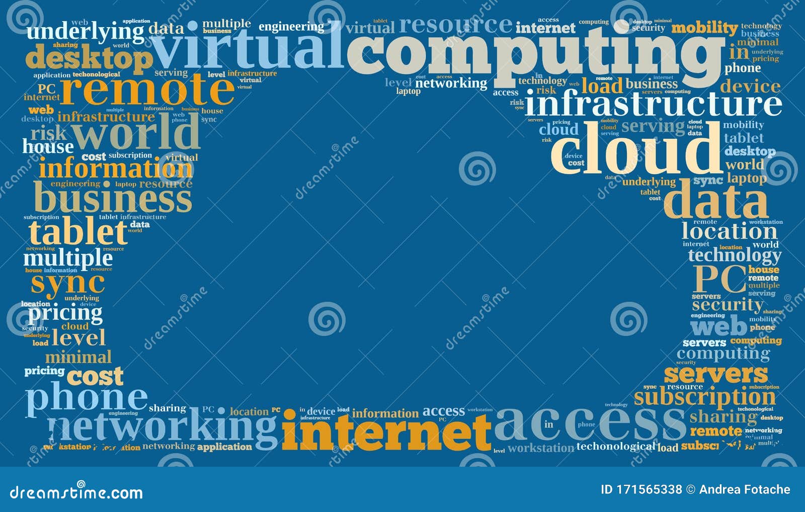 Cloud Computing word cloud stock illustration. Illustration of internet ...