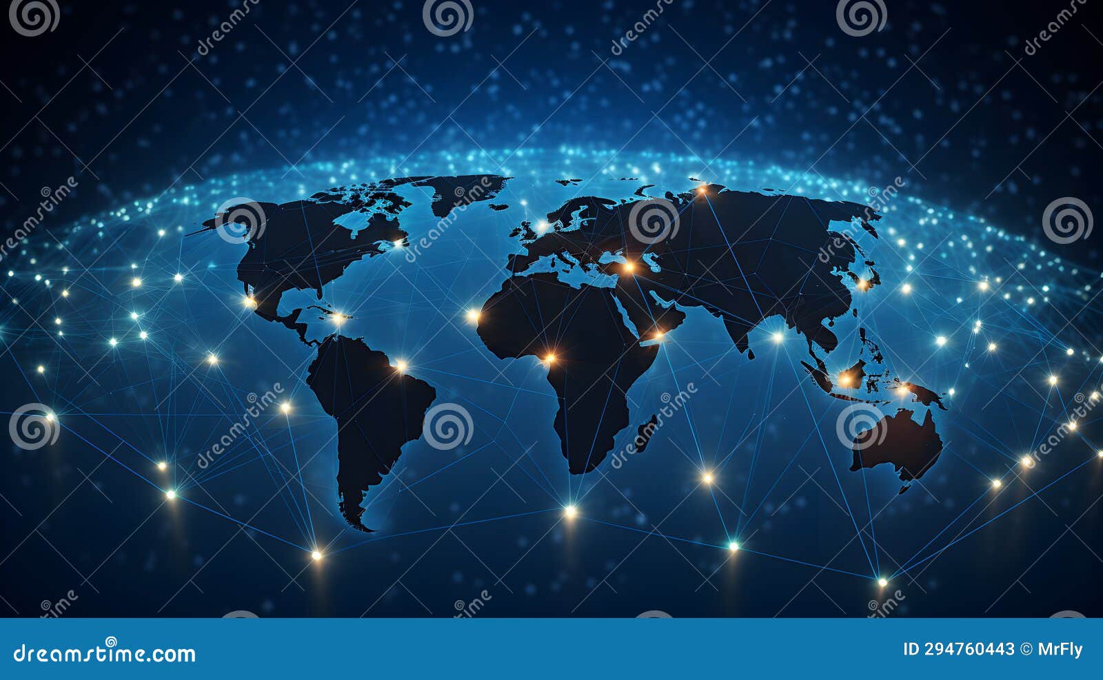 Cloud Computing World Map, Network Data Storage, Technology Service ...