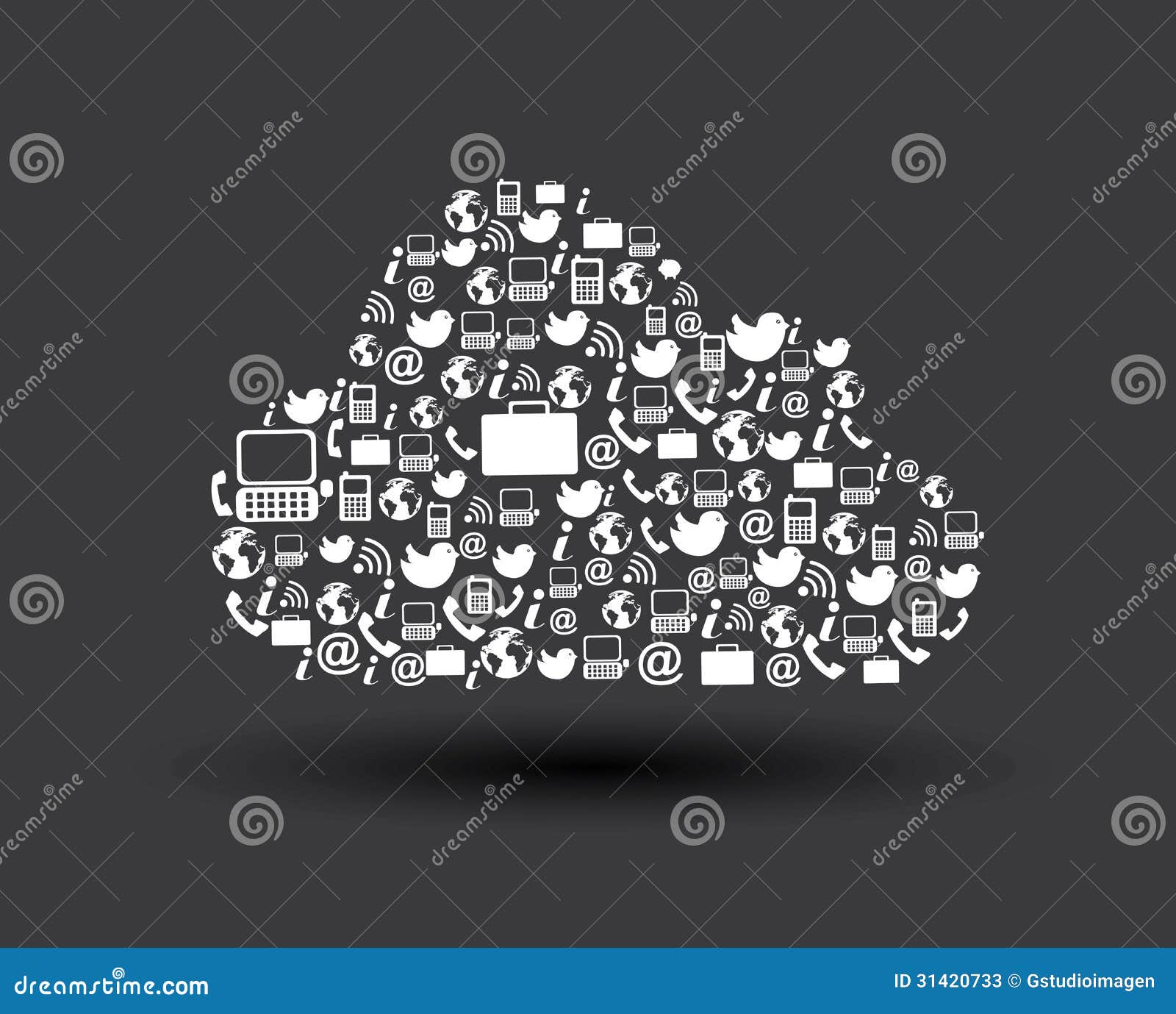 Cloud comunications icons stock vector. Illustration of pointer - 31420733
