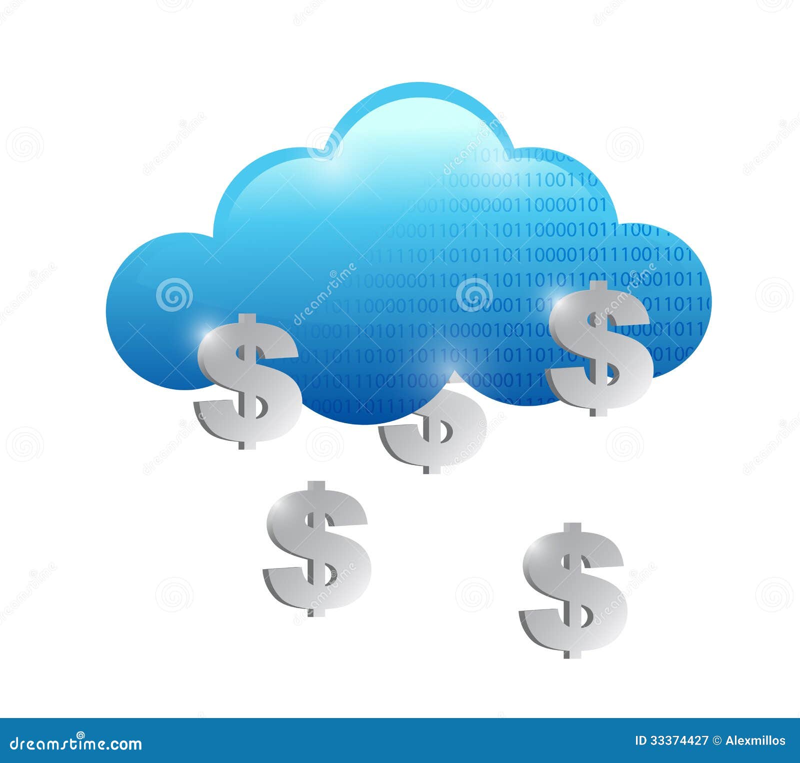 Cloud Concept and Currency. Dollar Sign Stock Illustration - Illustration of male, idea: 33374427
