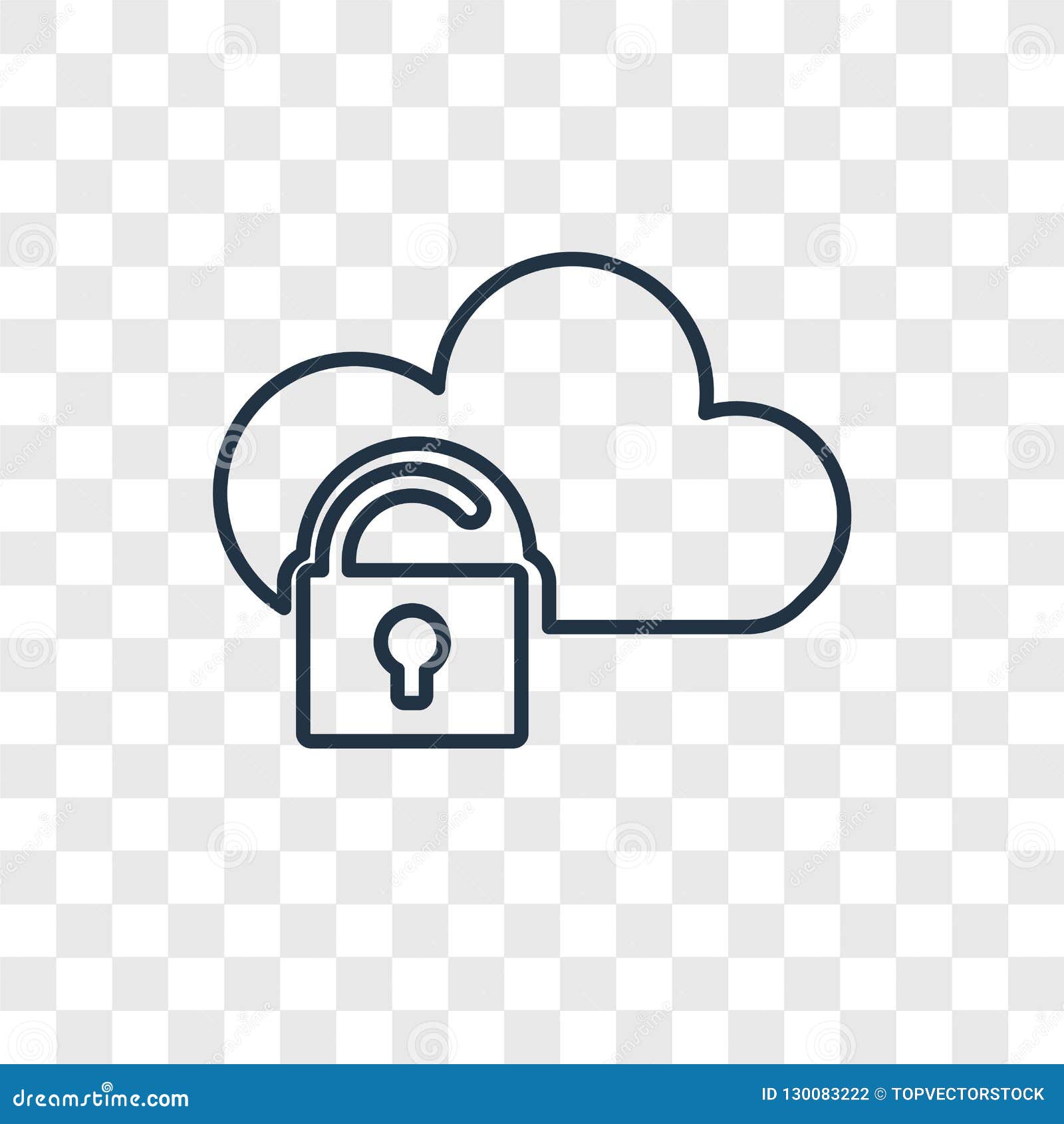 Cloud Concept Vector Linear Icon Isolated on Transparent Background ...