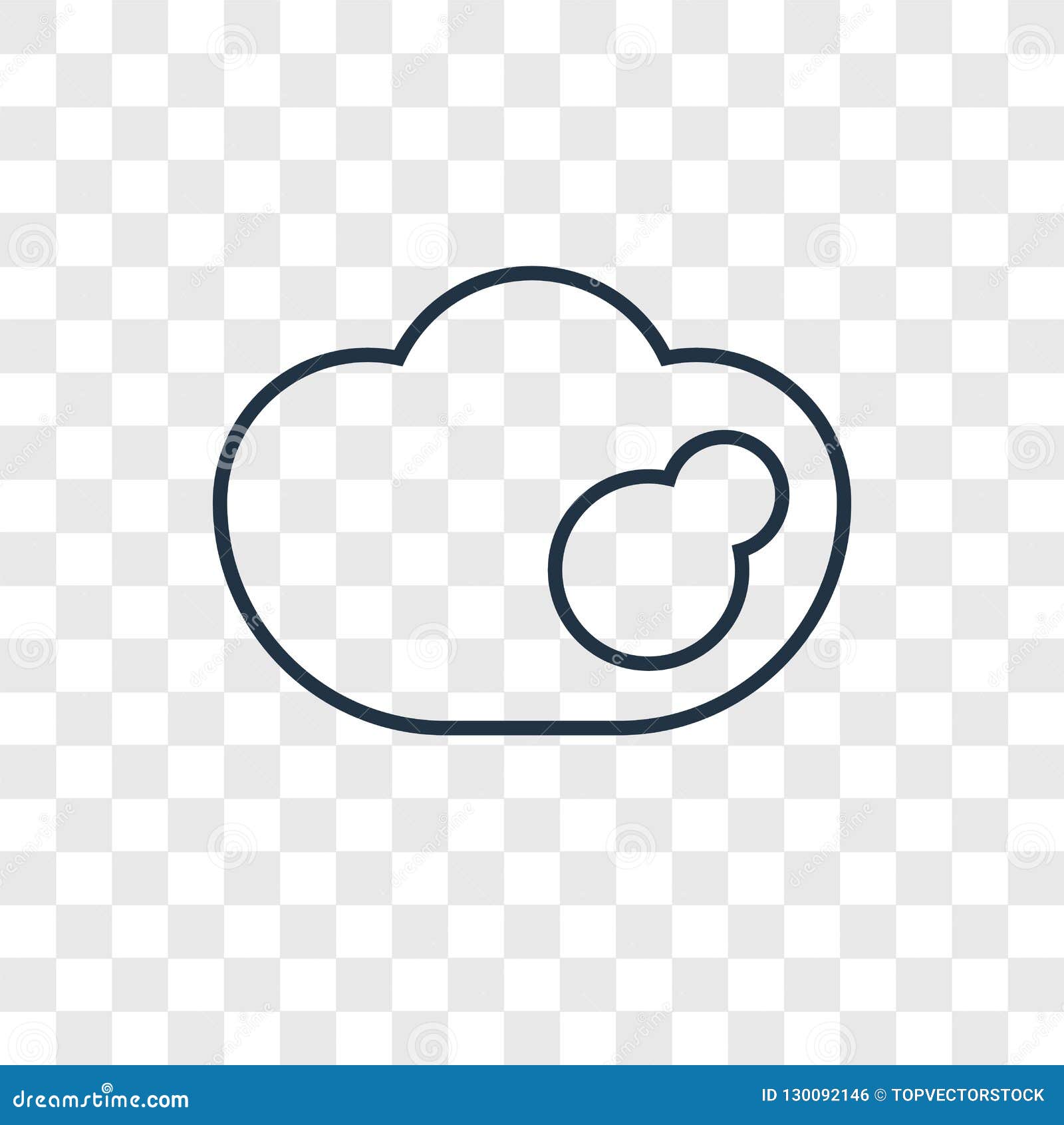 Cloud Concept Vector Linear Icon Isolated on Transparent Background ...