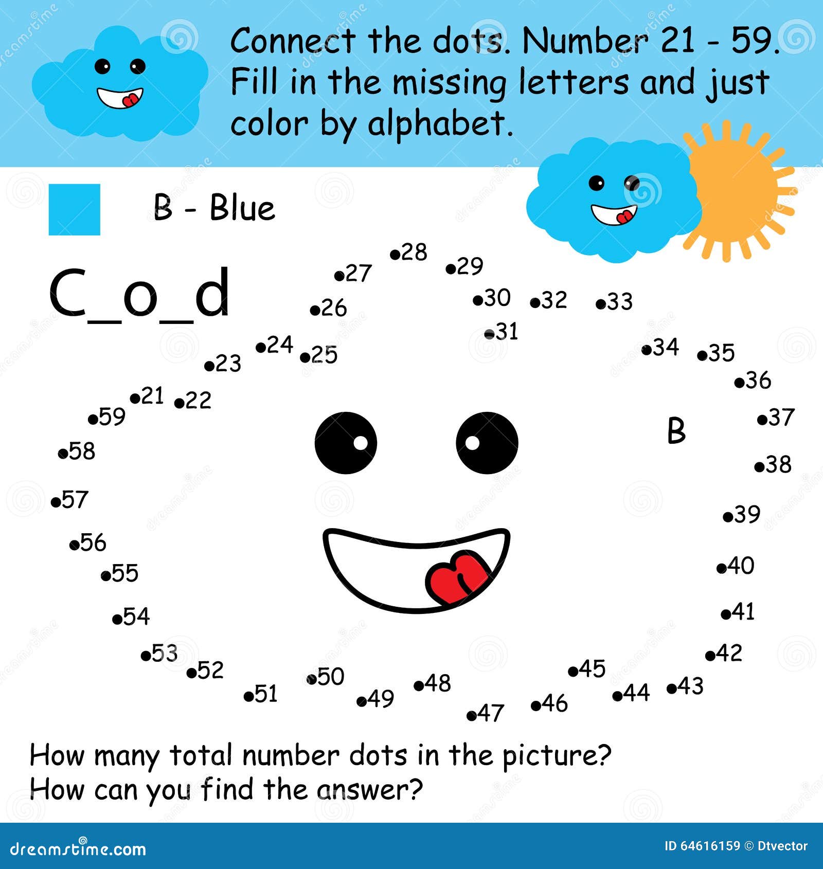 Cloud connect the dots stock vector. Illustration of background - 64616159