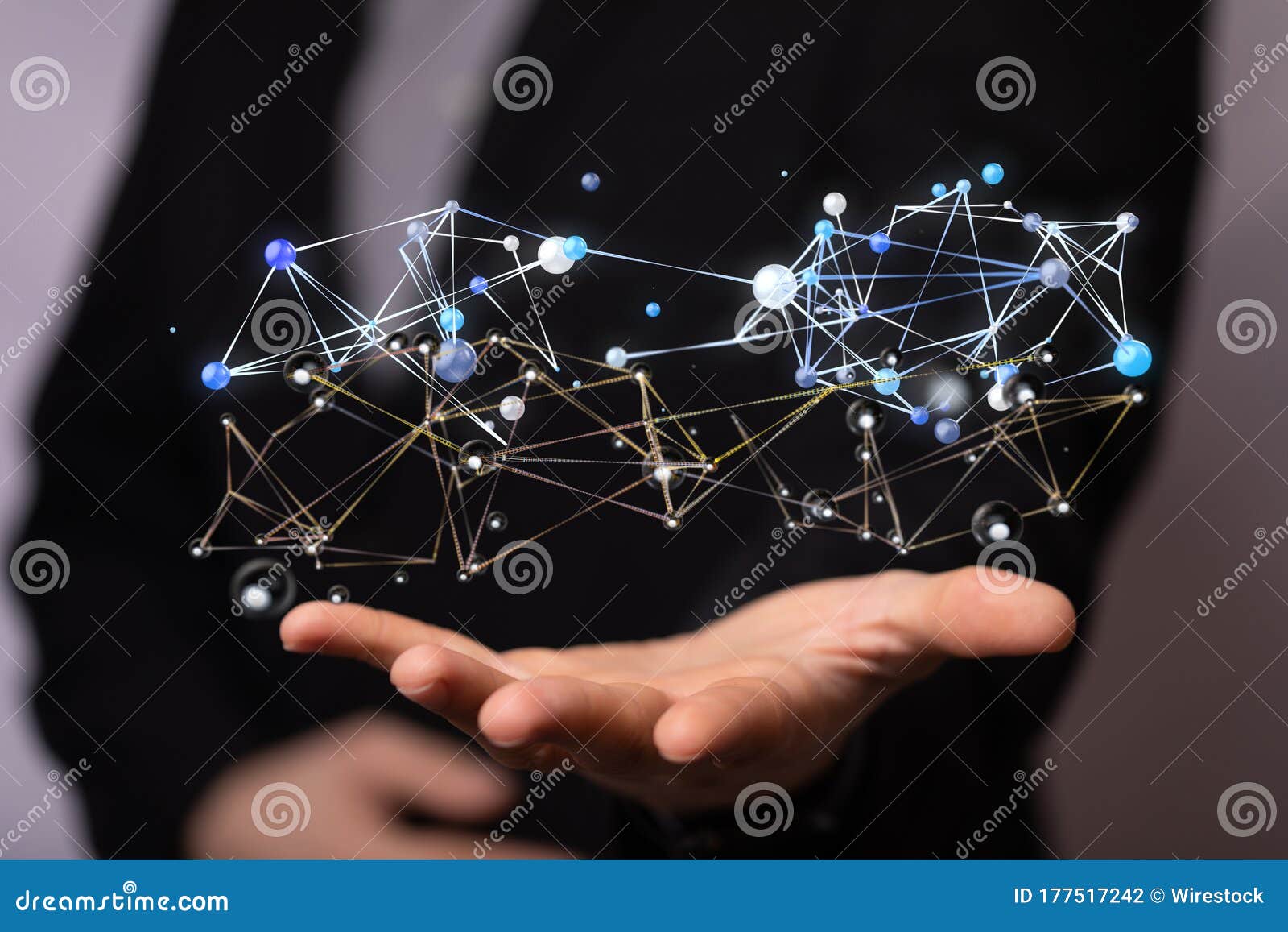 A Cloud Connected To Many Objects on a Virtual Screen Stock Photo ...