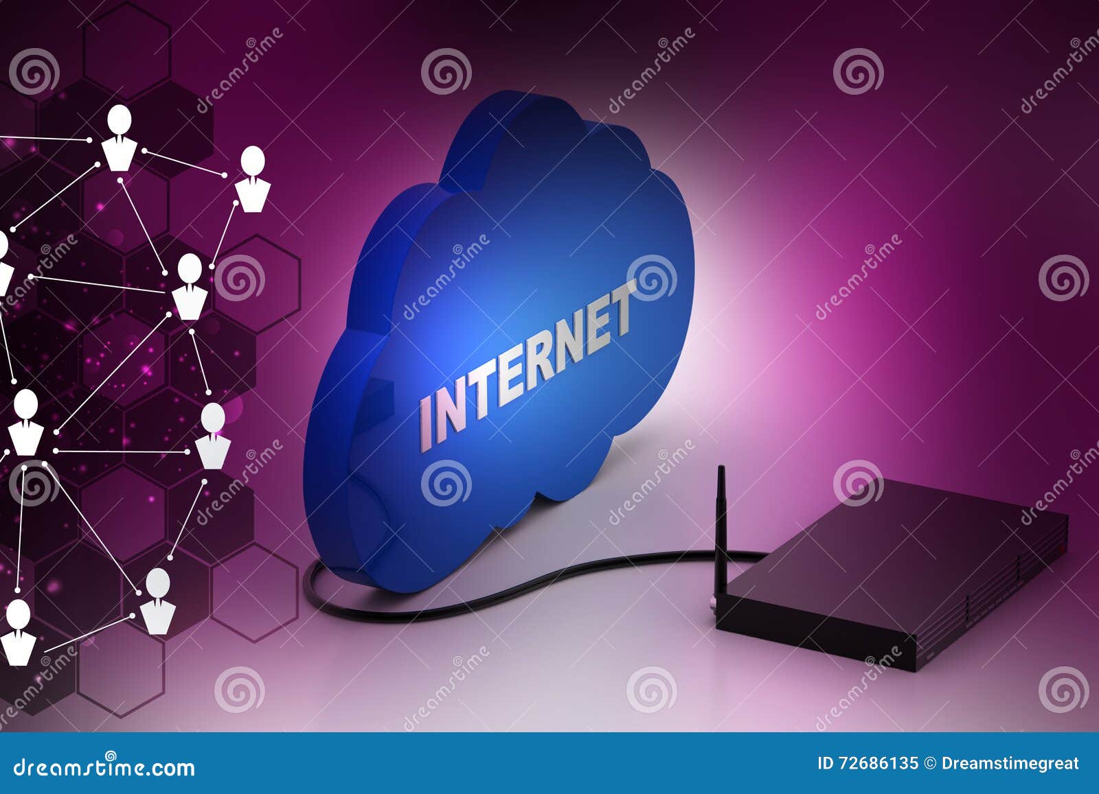 Cloud Connecting with Modem Stock Illustration - Illustration of ...