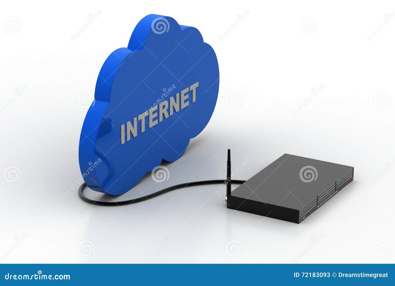 Cloud Connecting with Modem Stock Illustration - Illustration of ...