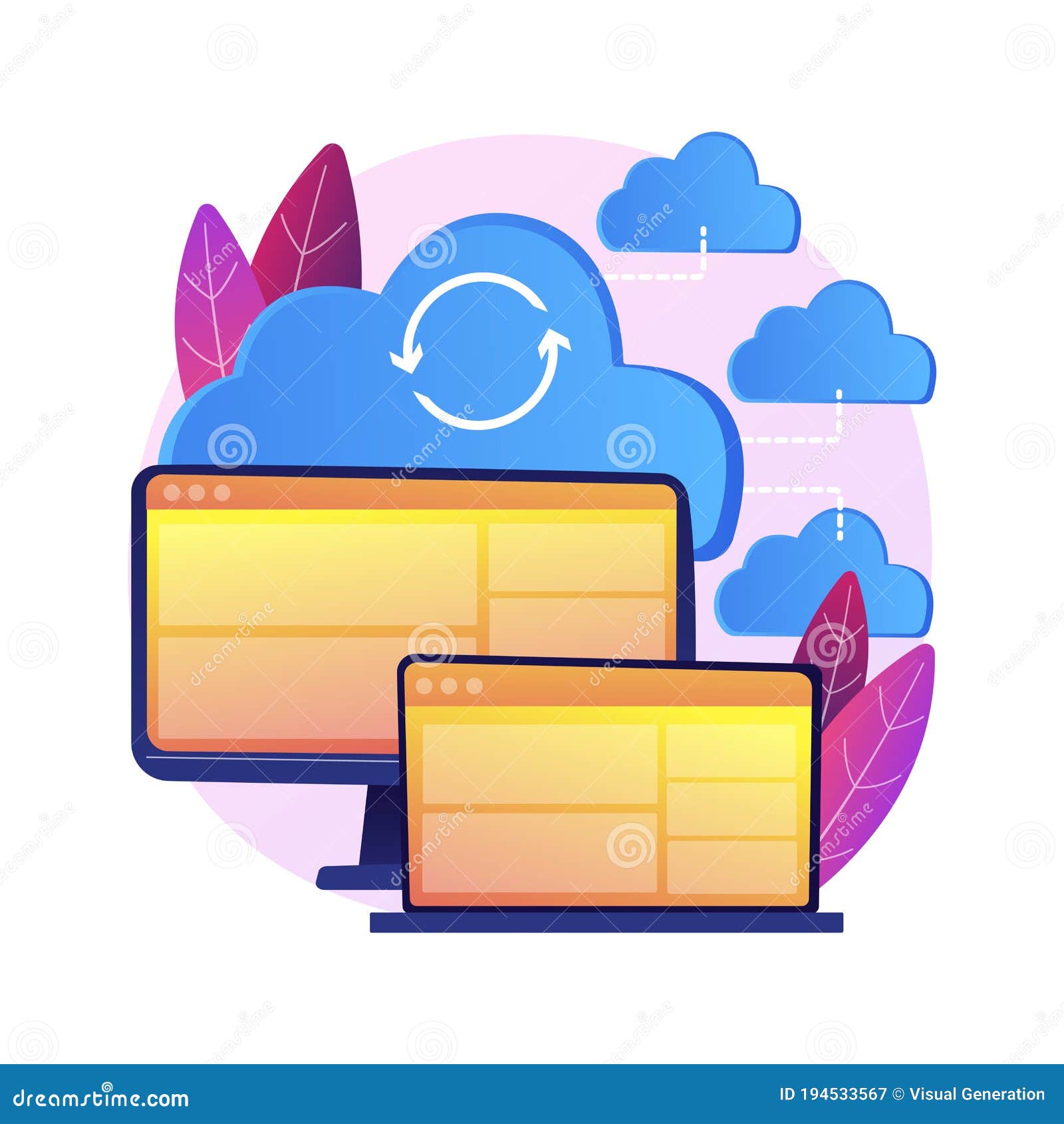 Cloud Connection Abstract Concept Vector Illustration. Stock Vector - Illustration of abstract ...